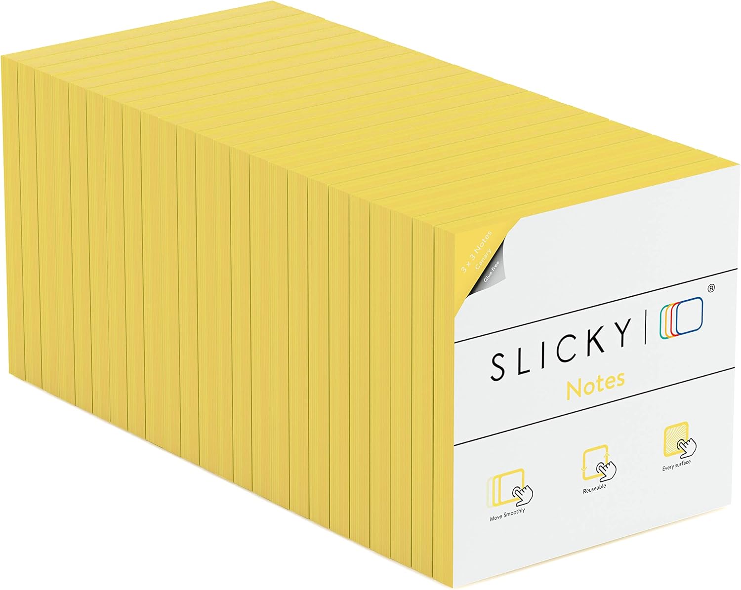 Glue Free Static Cling Sticky Notes - Reusable Double-Sided Notes ...