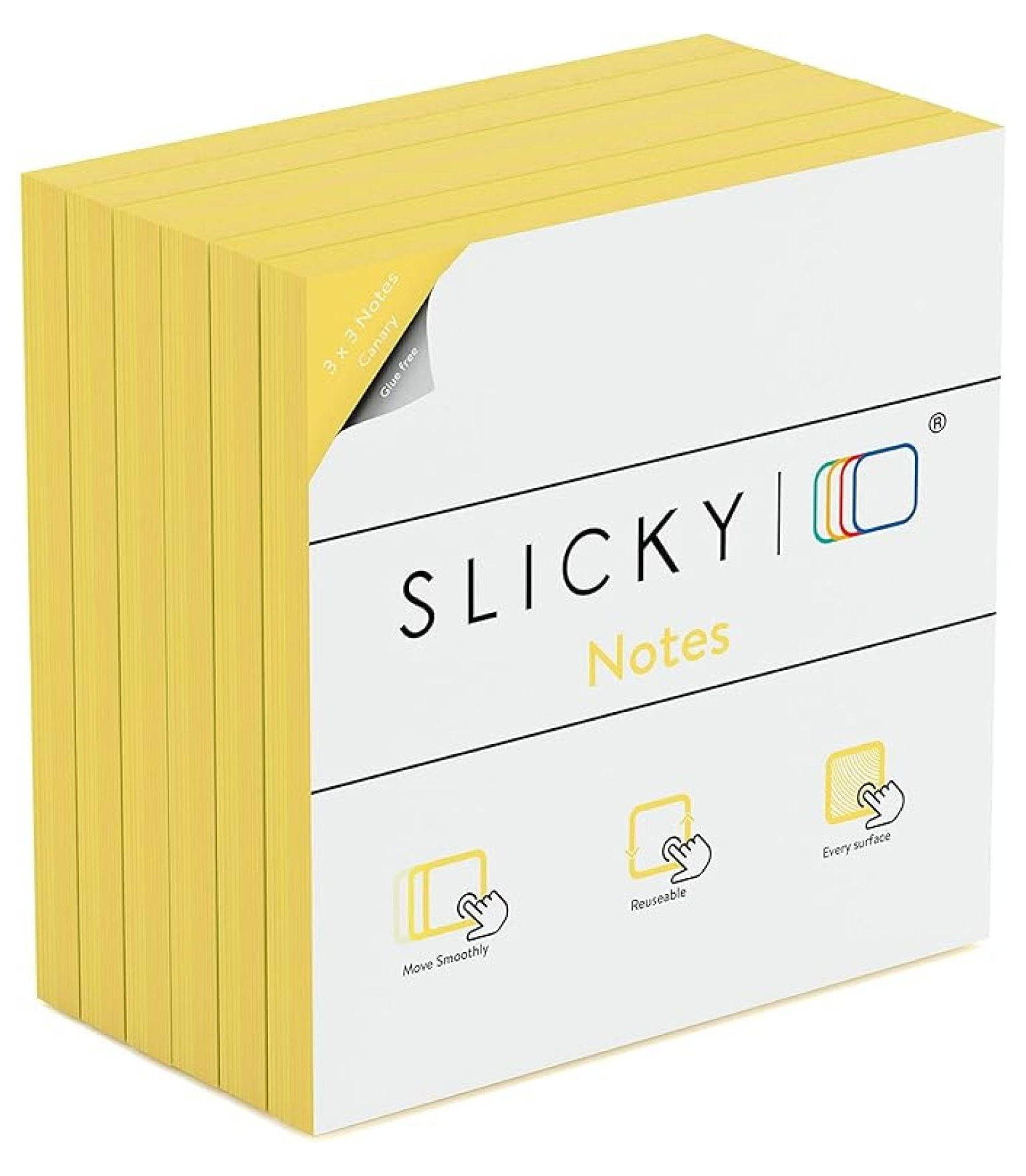 Glue Free Static Cling Sticky Notes - Reusable Double-Sided Notes ...