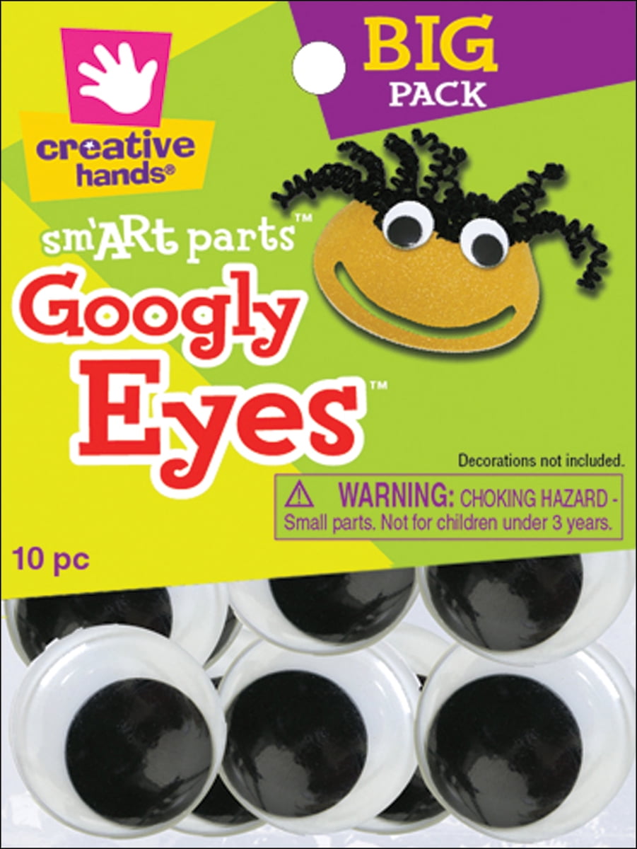 Glue-On Googly Eyes 40mm 10/Pkg-Black - Walmart.com
