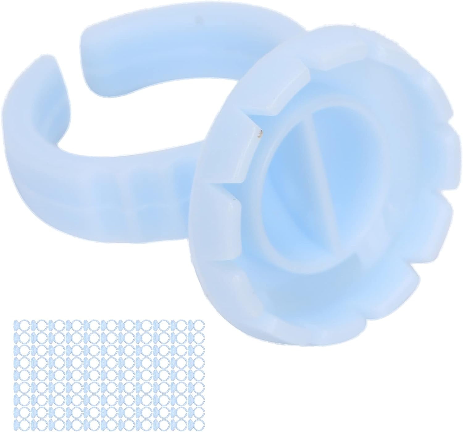 Glue Rings for Eyelash Extensions, 100pcs 2 Slot Disposable Tattoo ...