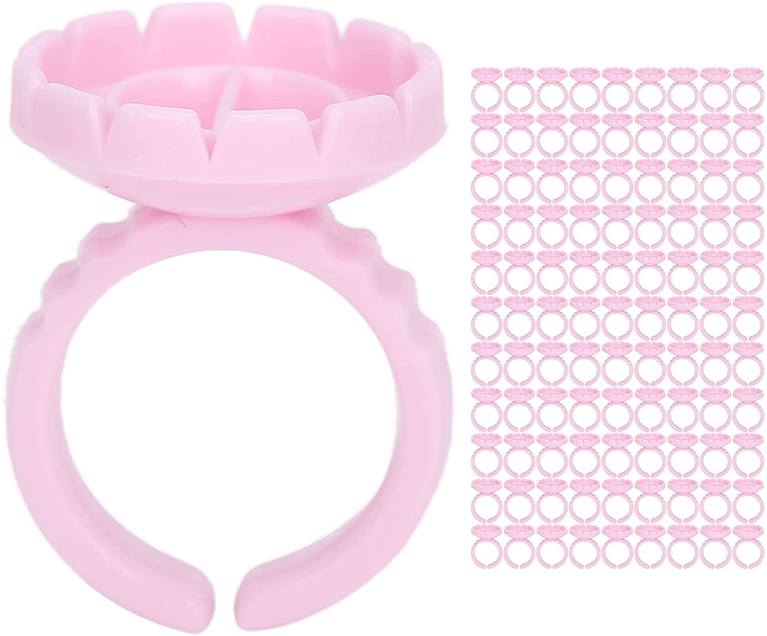 Glue Rings for Eyelash Extensions, 100pcs 2 Slot Disposable Tattoo ...