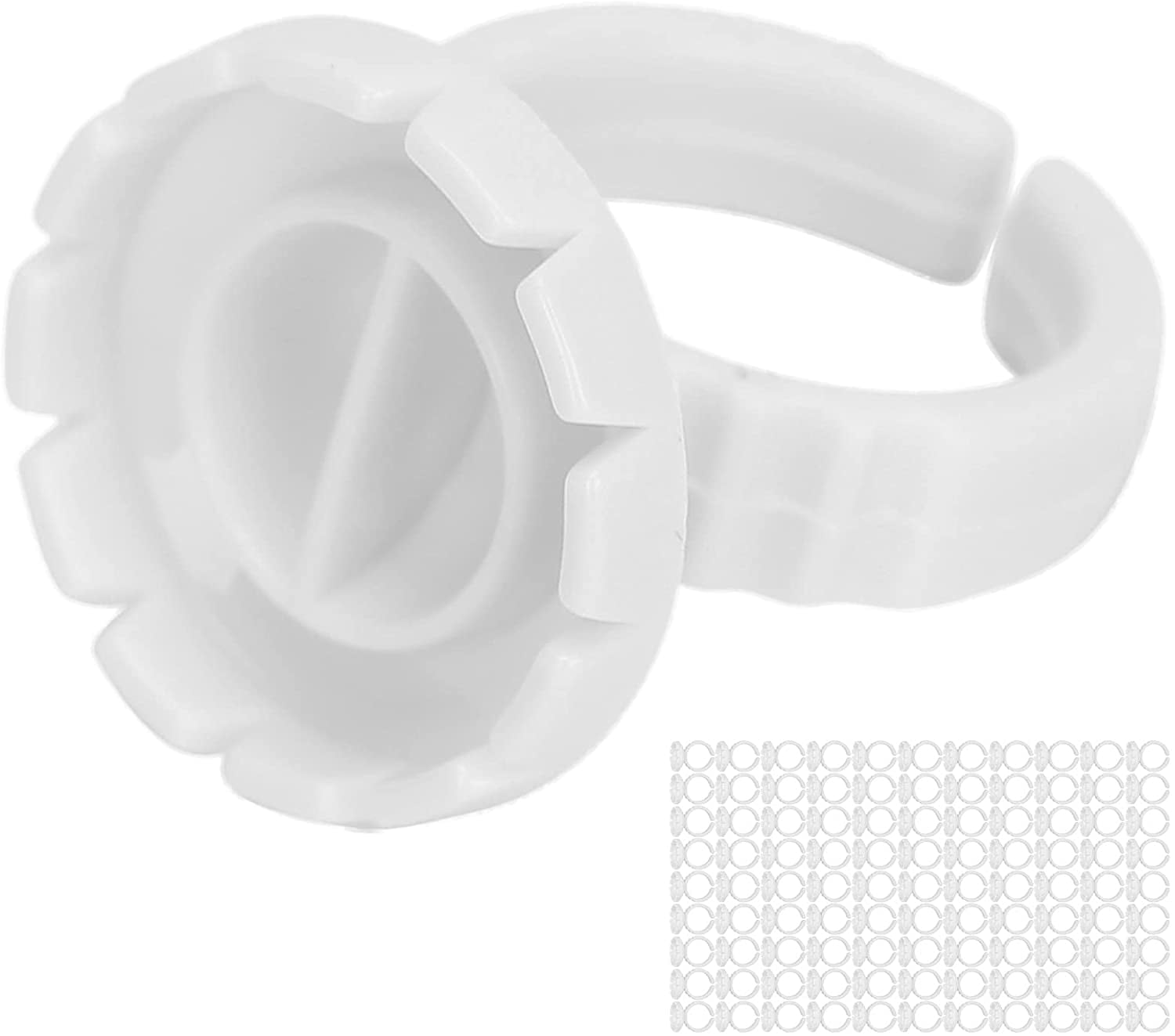 Glue Rings for Eyelash Extensions, 100pcs 2 Slot Disposable Tattoo ...