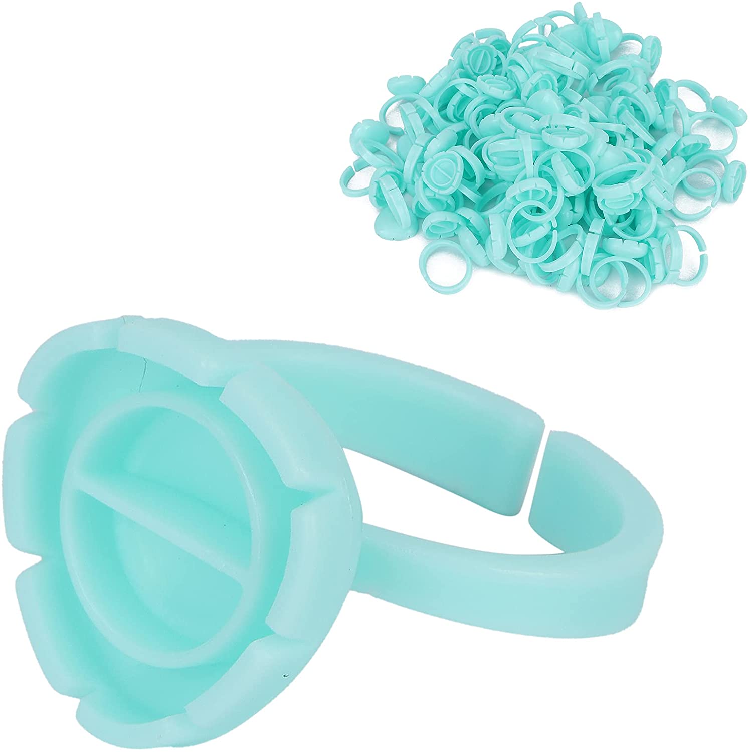 Glue Rings Plastic Fanning Shape for Eyelash Extensions Supplies(Blue ...