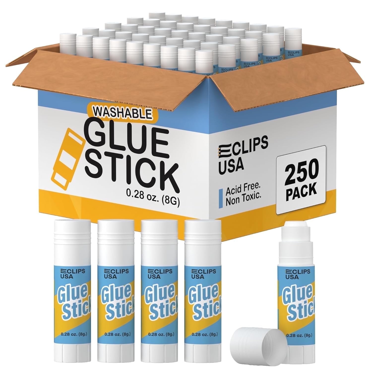 E-Clips USA Washable Glue Sticks for Arts & Crafts and Learning ...