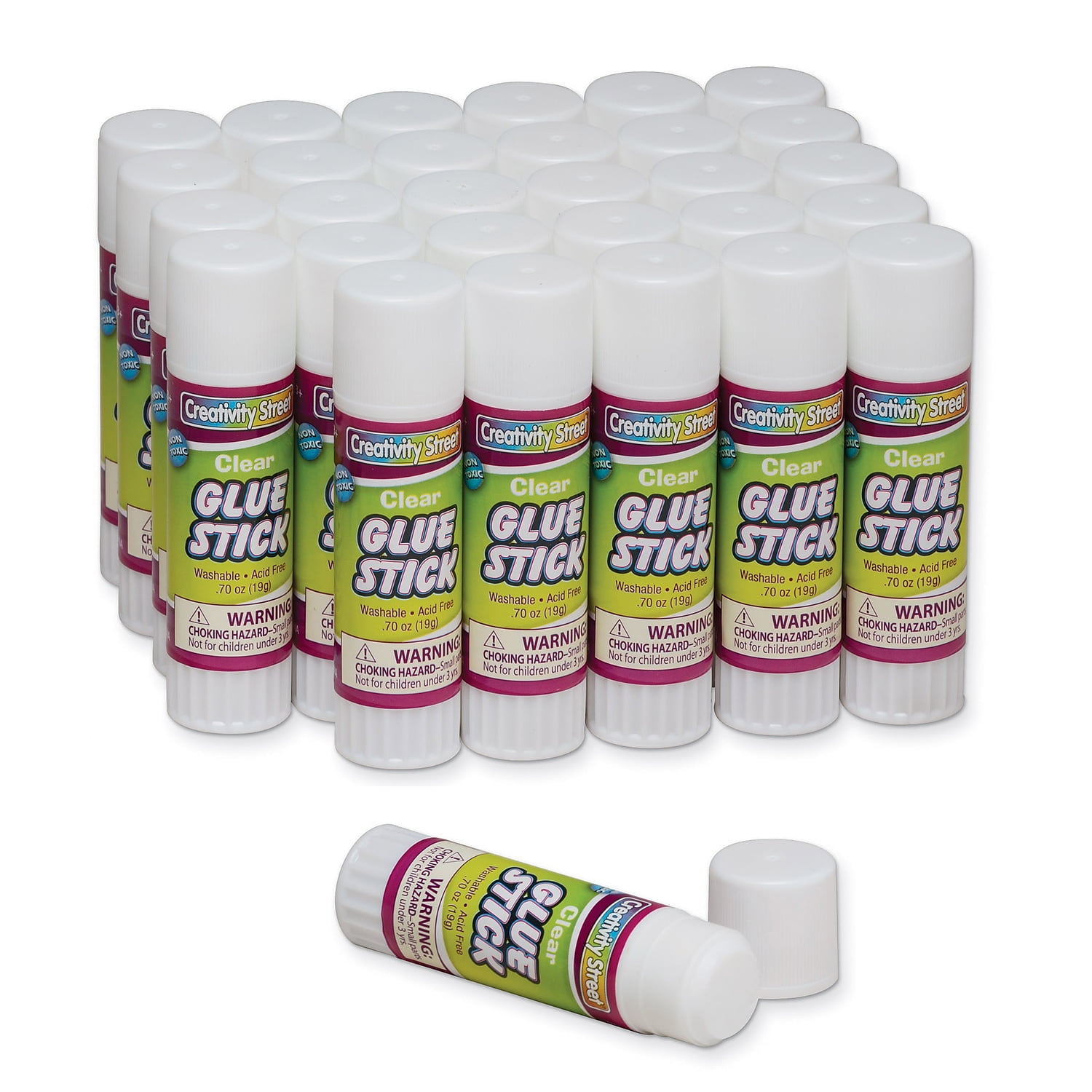 Glue Sticks, Clear, .70 oz, Pack of 30 - Walmart.com
