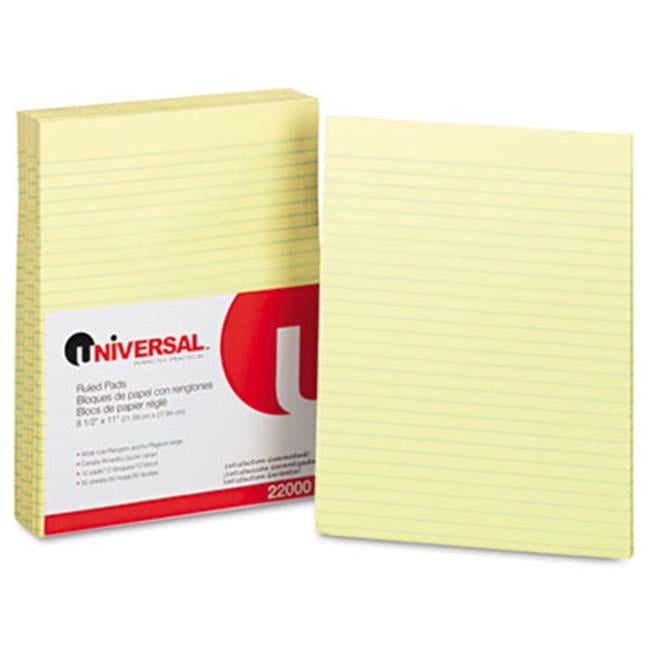 Glue Top Writing Pads- Wide Rule- Letter- Canary- 50-Sheet Pads-Pack ...