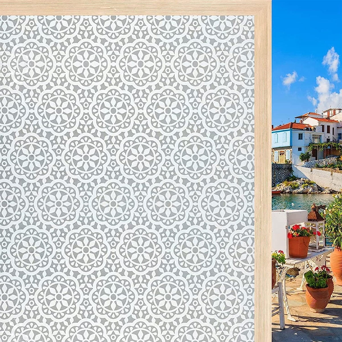 Glue-free electrostatic glass film, flower glass window, removable ...