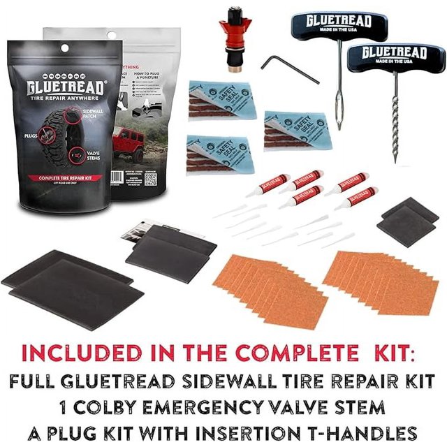 GlueTread Complete Tire Repair Kit - Sidewall Repair Kit - Walmart.com