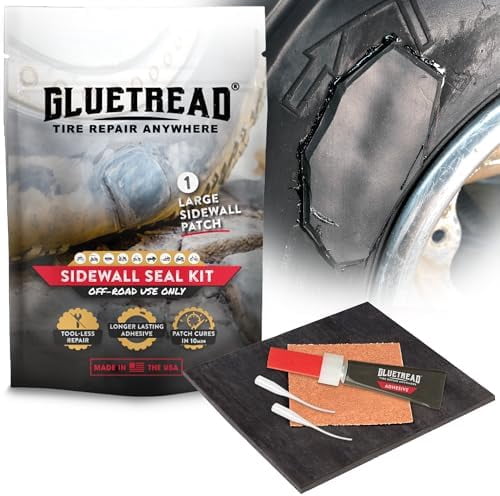 GlueTread Sidewall Tire Repair Kit - Off-Road Tire Patch Kit for ATV ...