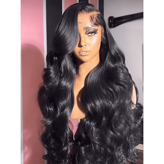 Glueless Body Wave 13x6 HD Transparent Lace Frontal Wigs 30 40 Inch ...