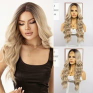 Adakot Long Curly Wavy Lace Front Wigs for Women, High Temperature Silk ...