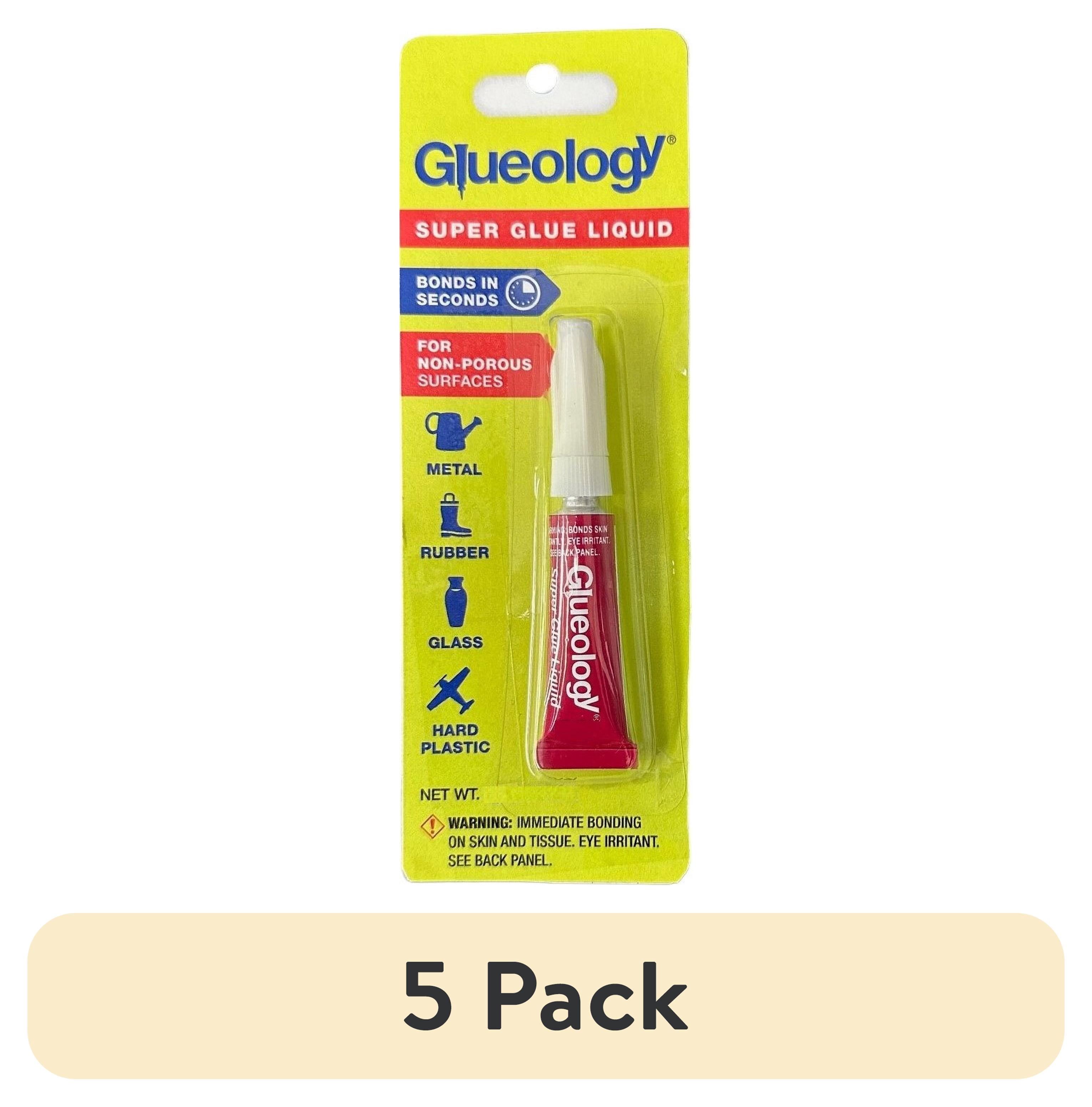 (5 pack) Glueology Liquid Super Glue for General Use, Clear, 3 g ...