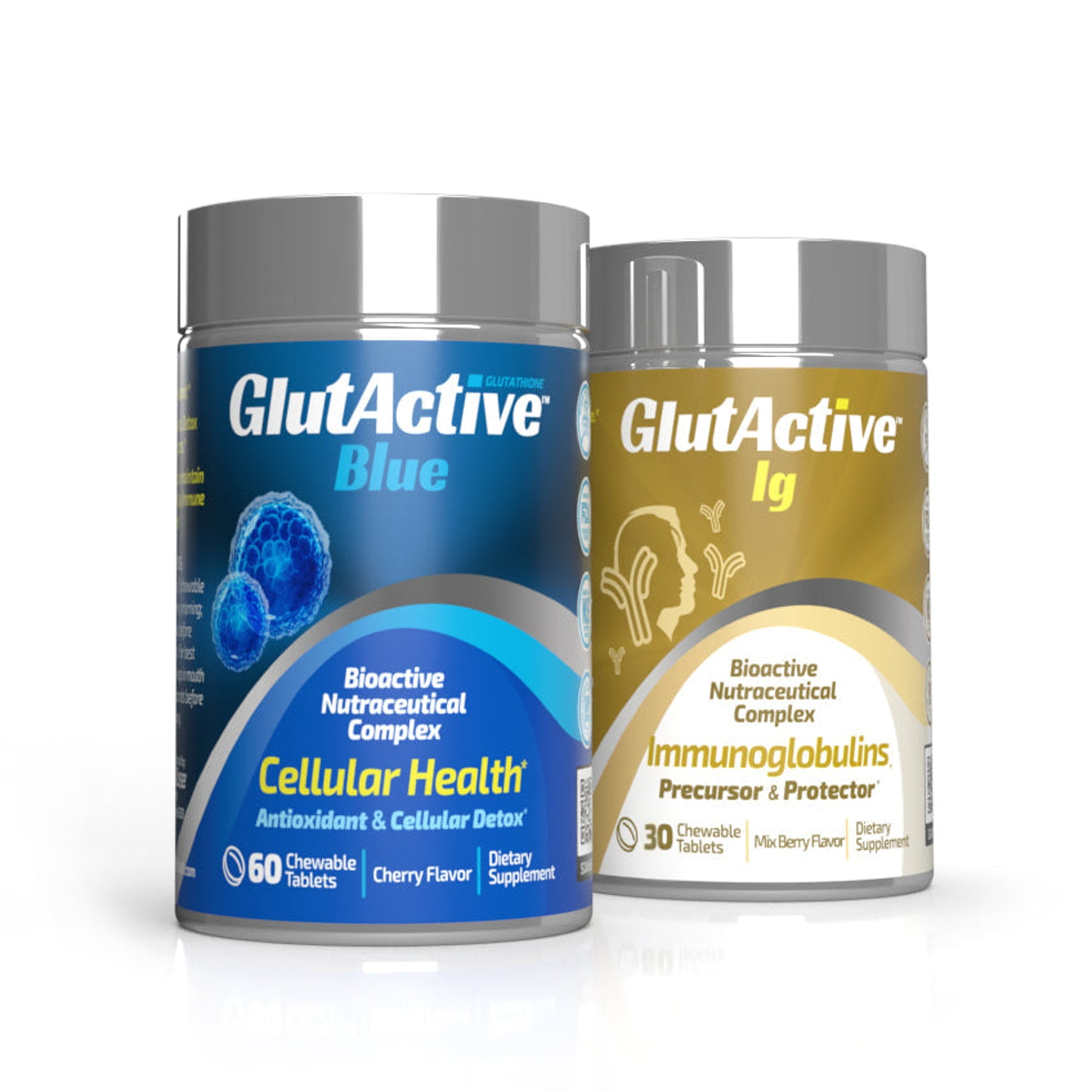 GlutActive Health Organic Chewable Tablets: Blue (60 Count) & IG (30 ...