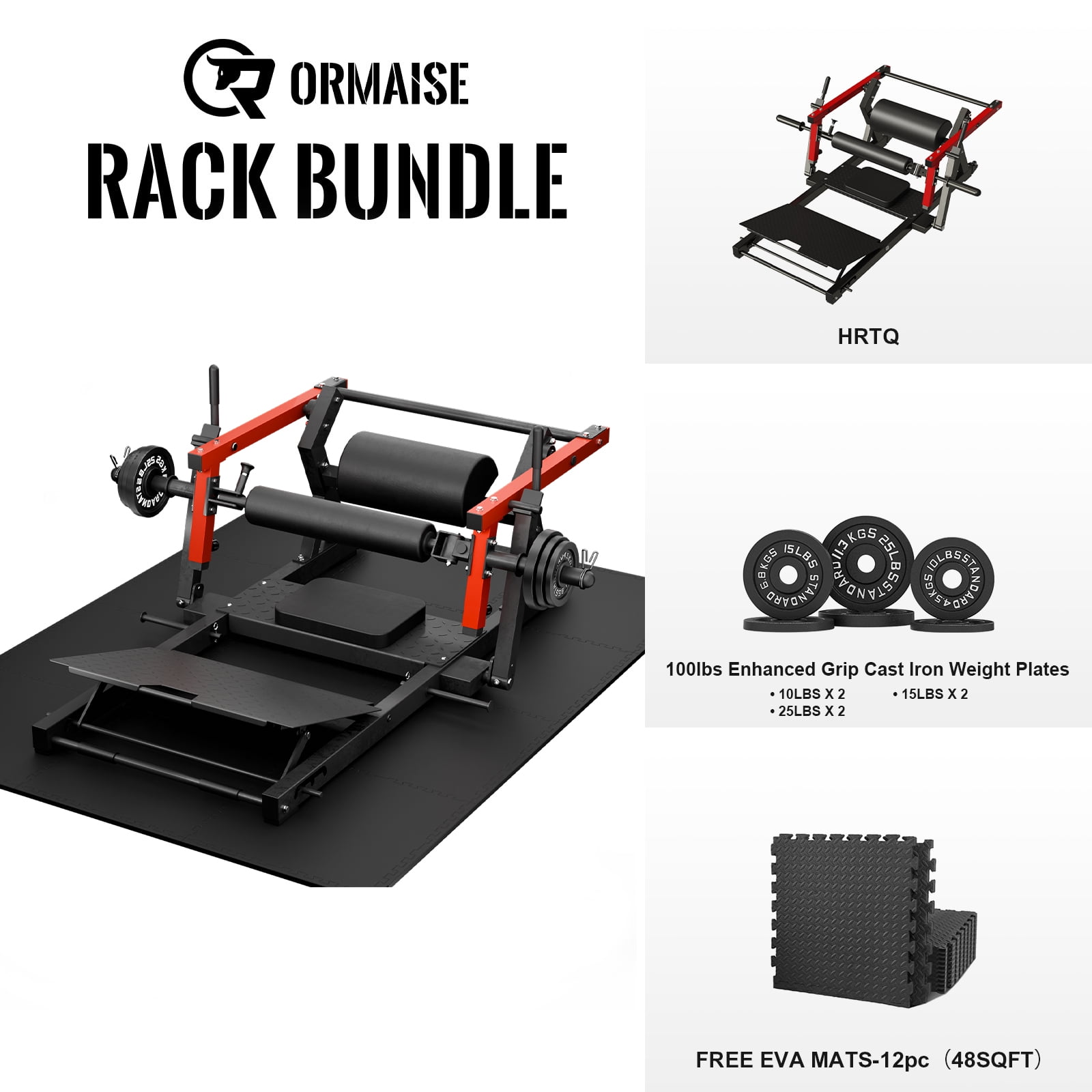 Glute Bridge Machine, Heavy Duty Plate-Loaded Hip Thrust Machine, Glute ...
