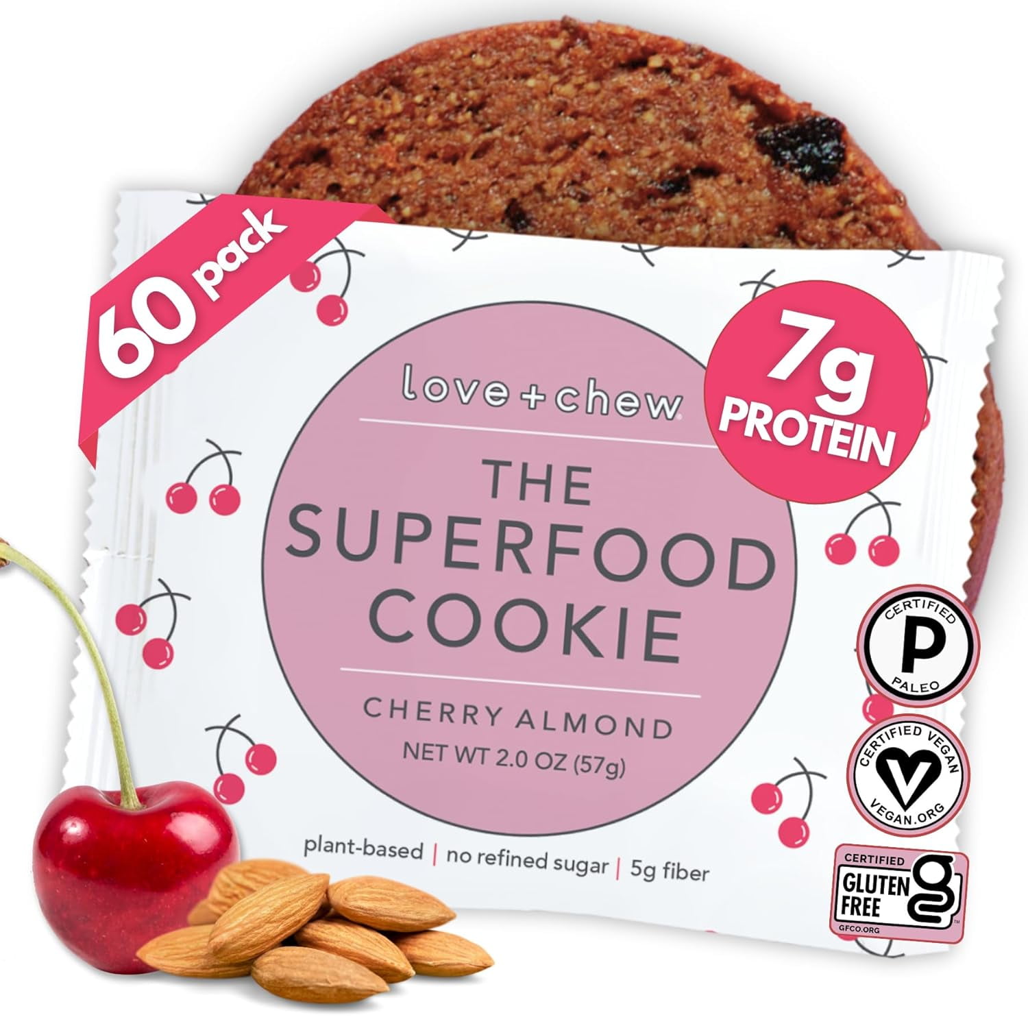 Gluten Cookies - Bulk Box - Cherry Almond - Vegan, Healthy, Paleo, Non ...