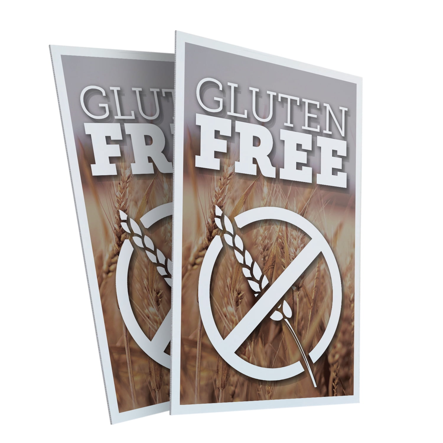 Gluten Free (2-Pack) 24 Inch x 36 Inch Plastic Signs | Sign Insert 4mm ...