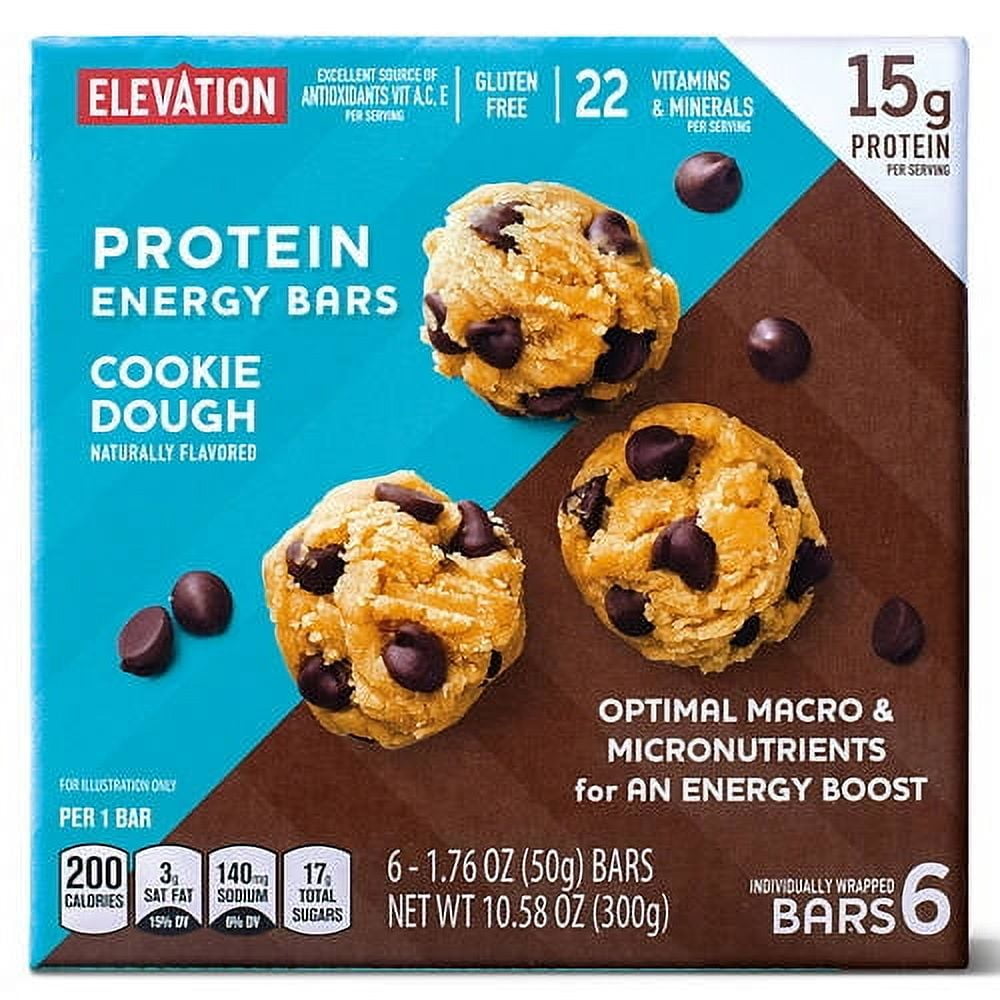 Gluten Free Cookie Dough Protein Energy Bars, 6 count- Pack of 2 - Walmart.com