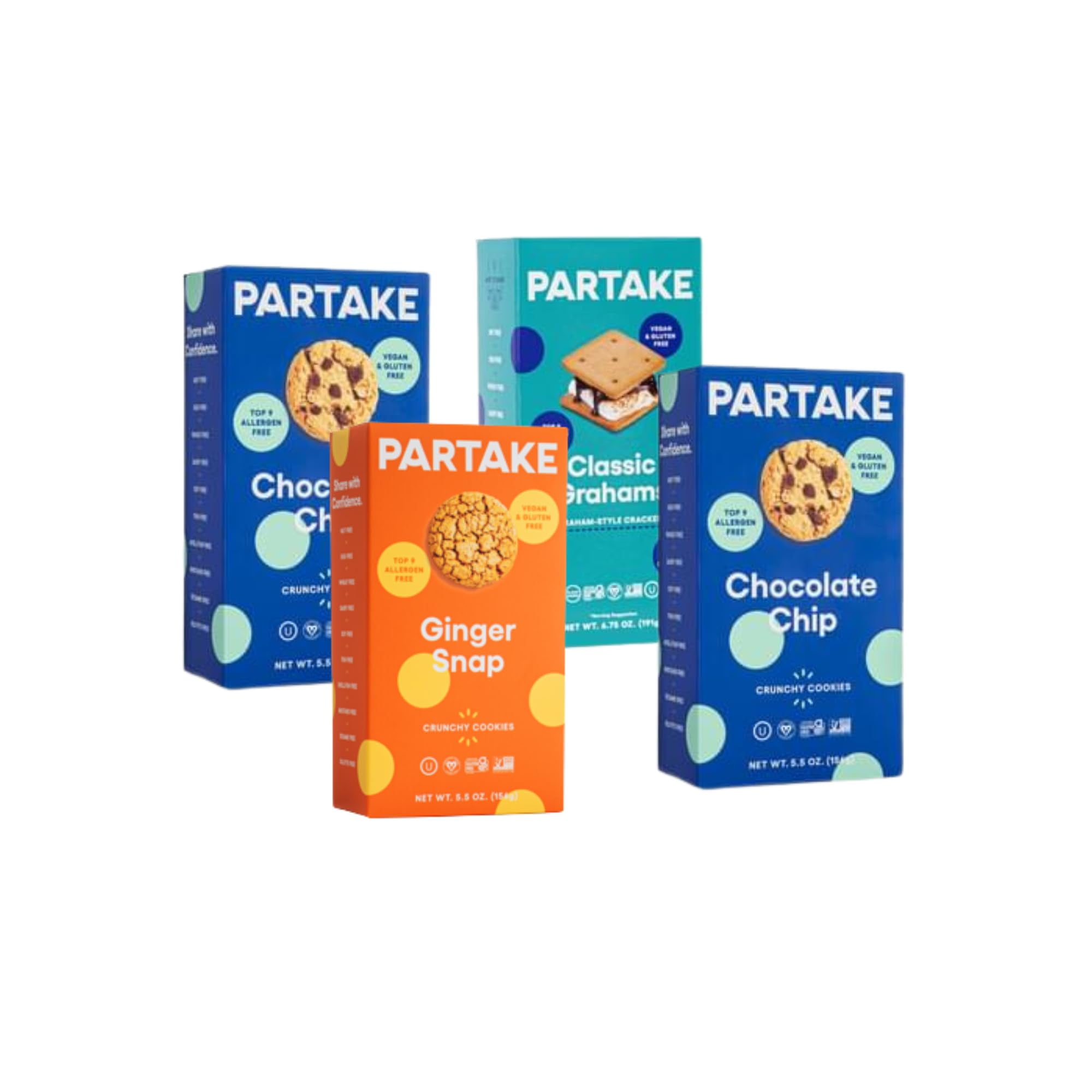 Gluten Free Crunchy Cookies TGF4 & Grahams by Partake - 4 Box Variety ...