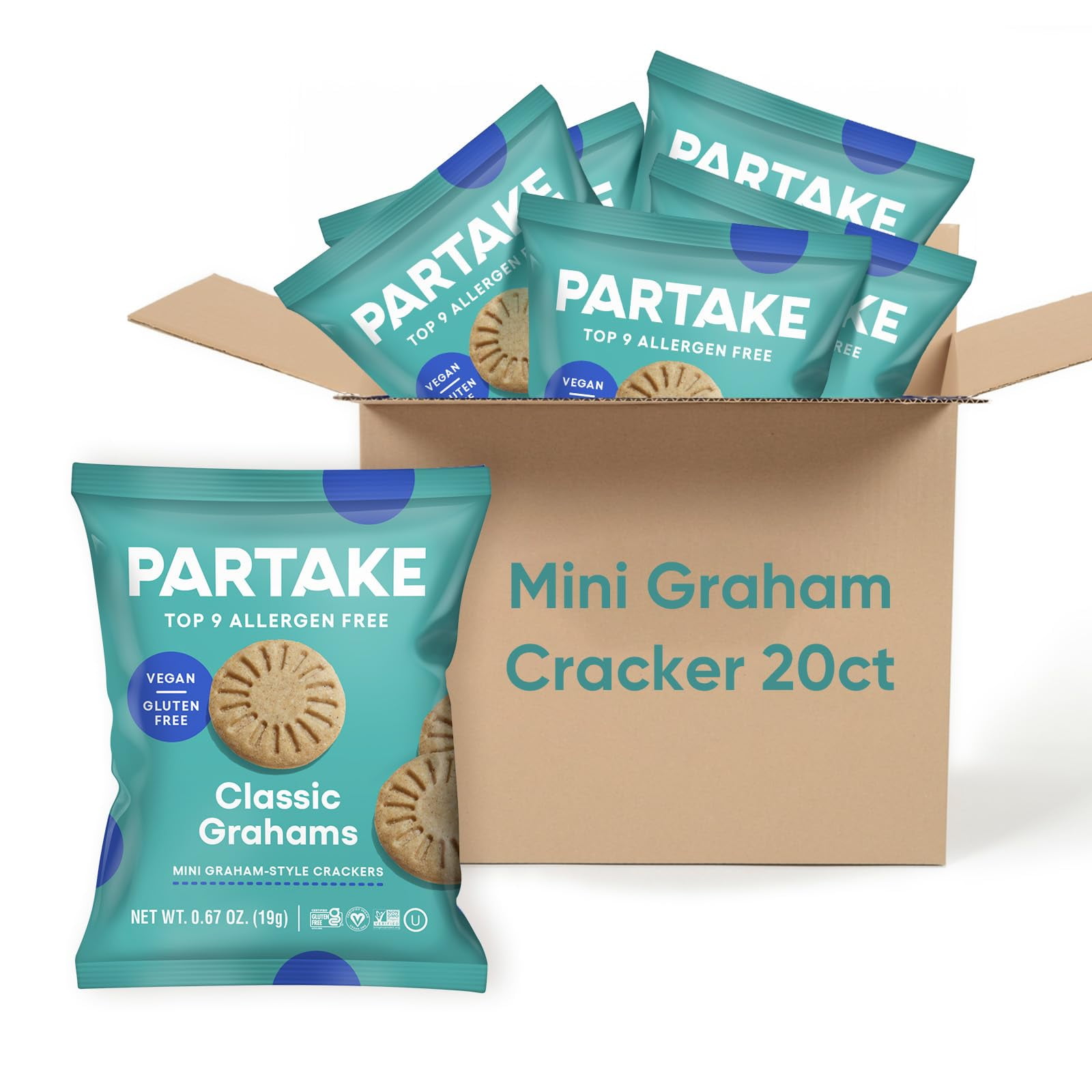 Gluten Free Mini Graham TSF6 Cracker Snack Packs by Partake | Vegan ...