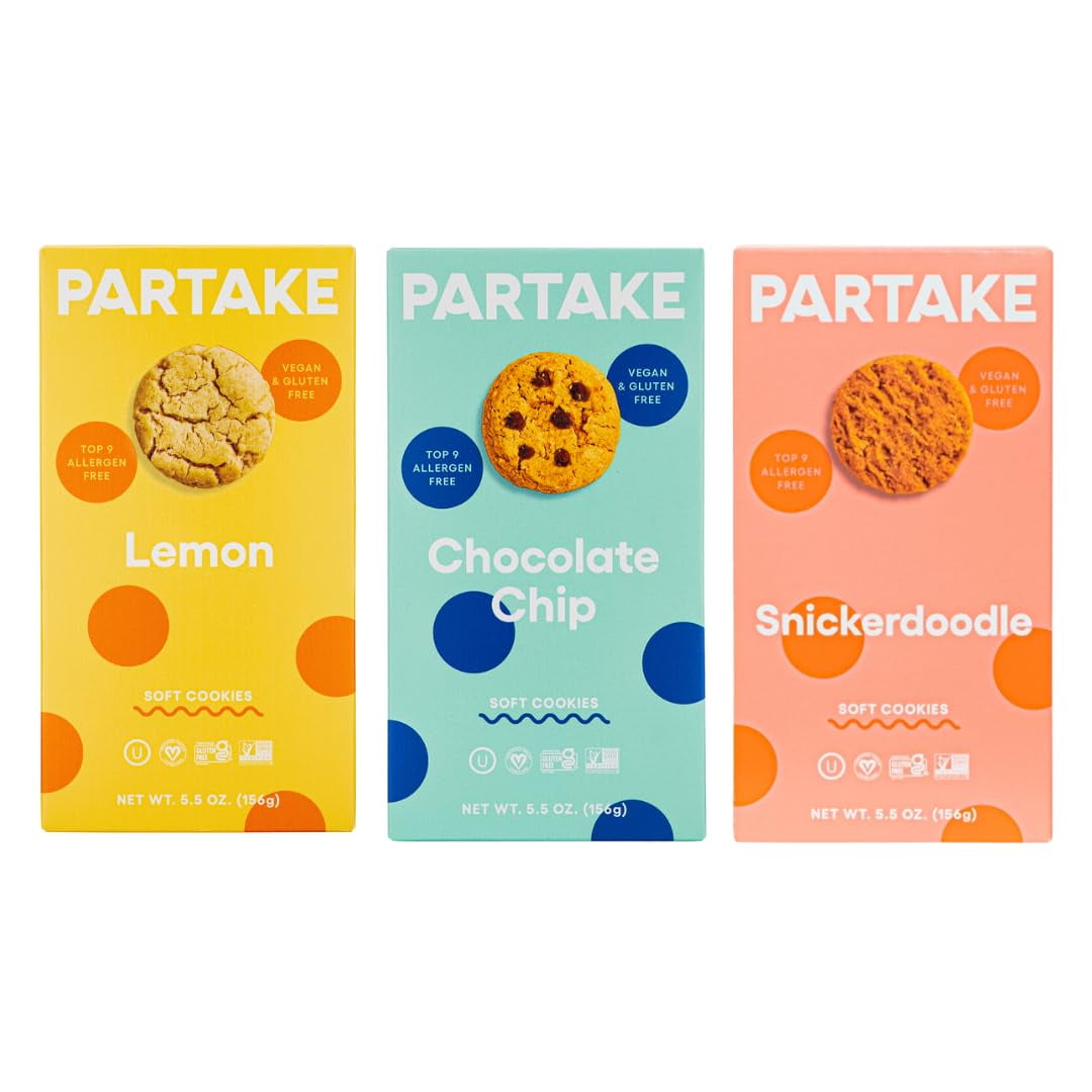 Gluten Free Soft Baked DMF15 Cookies by Partake - 3 Box Variety | Vegan ...