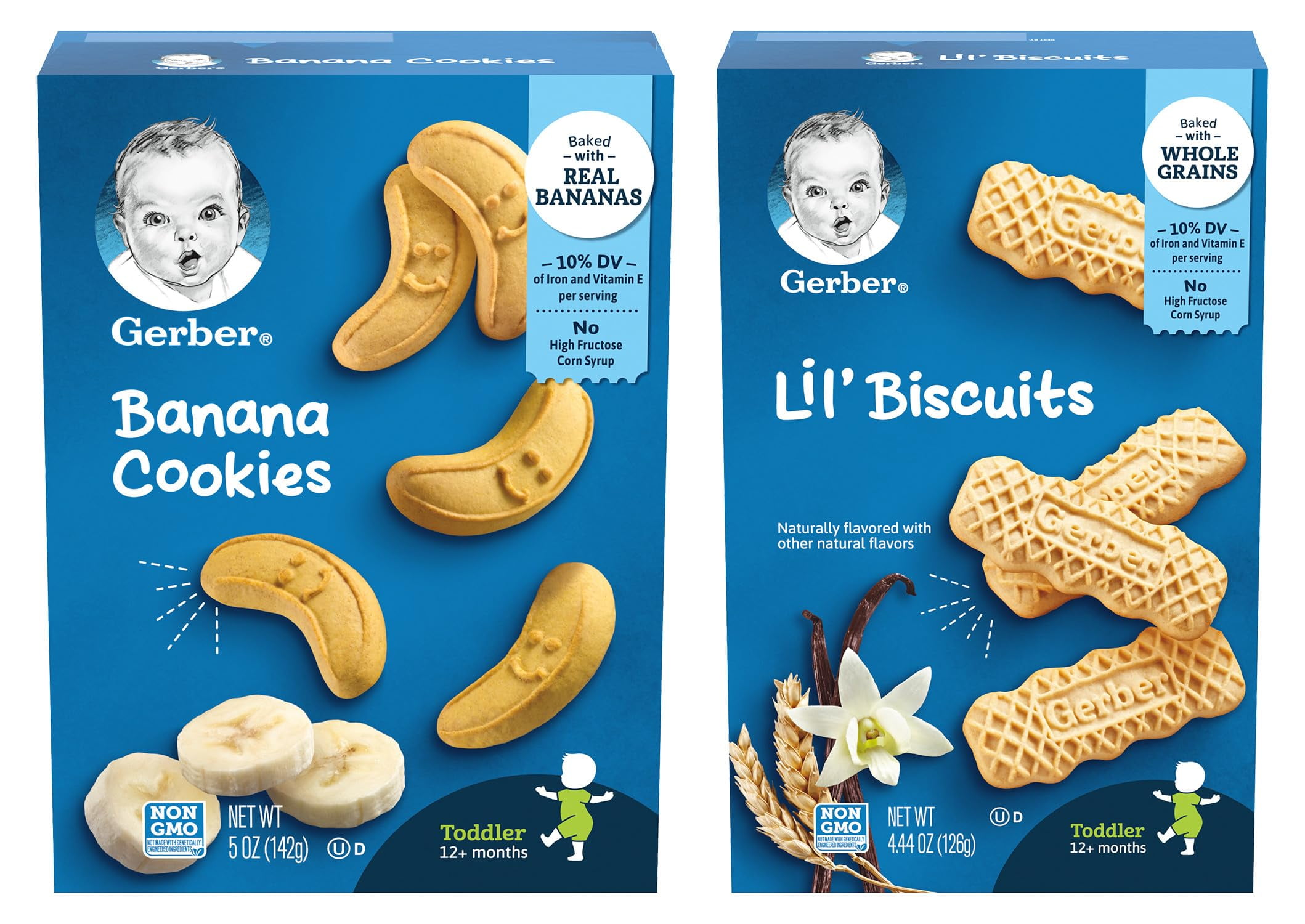 Gerber Toddler Snacks Variety Pack, 1 BSL1 Box of Banana Cookies for ...