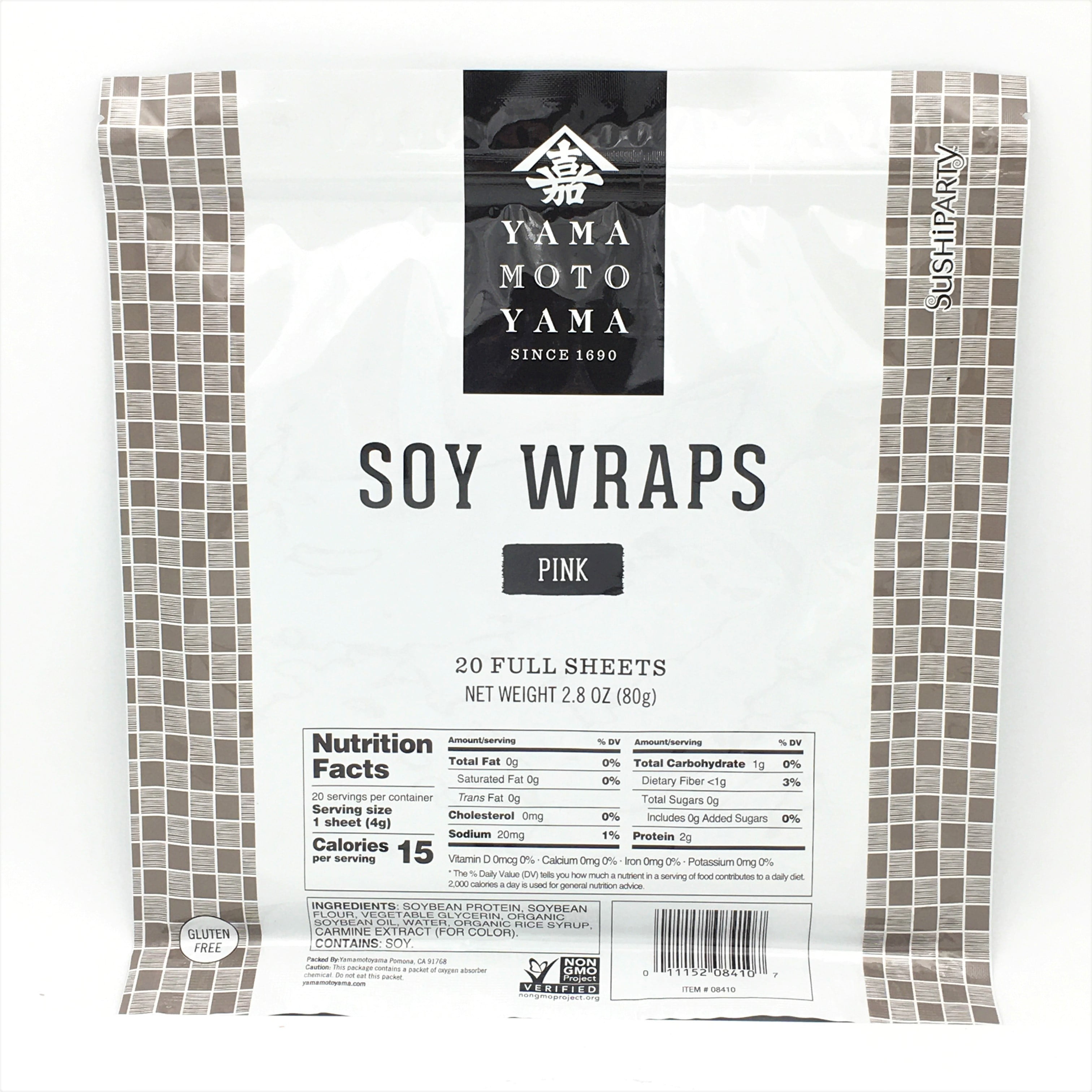 Yamamotoyama Gluten-Free Sushi Soy Wrapper-Pink, 20 Sheets for Asian ...