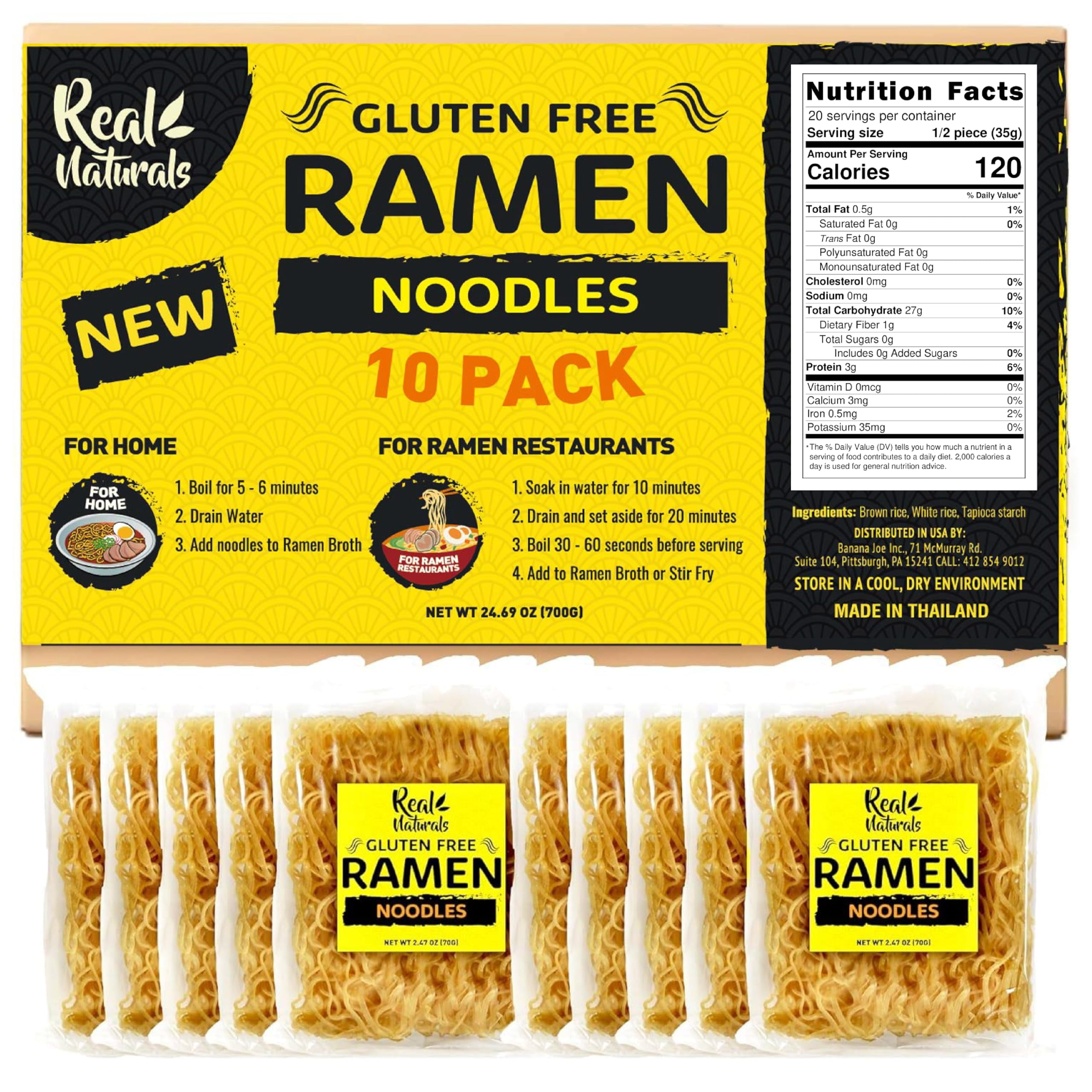 Gluten ramen noodles AKF18 (10 packs) gf noodles vegan healthy brown ...