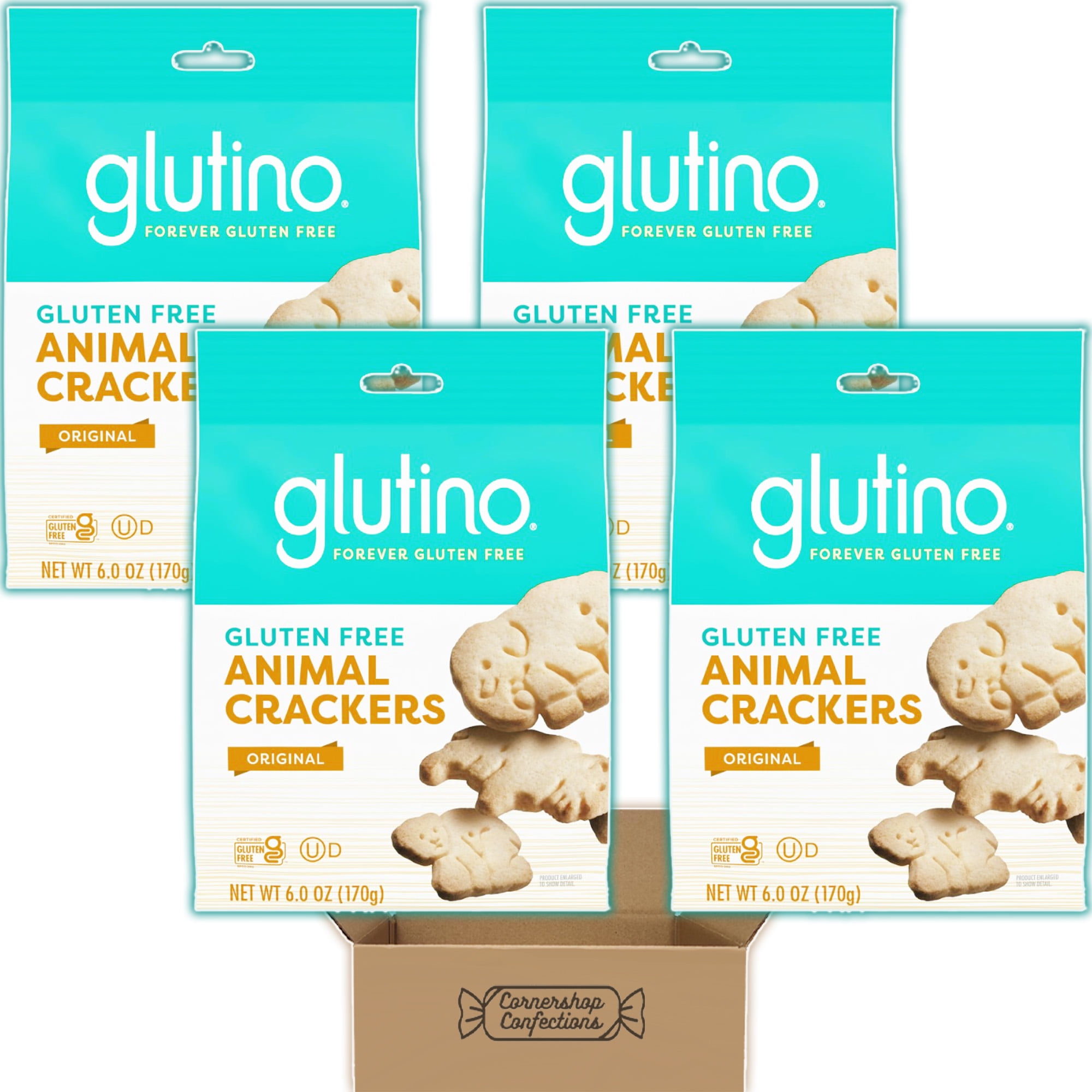 Glutino Animal Cracker 4 Bag Bulk Pack - 4 6 Ounce Bags of Gluten Free ...