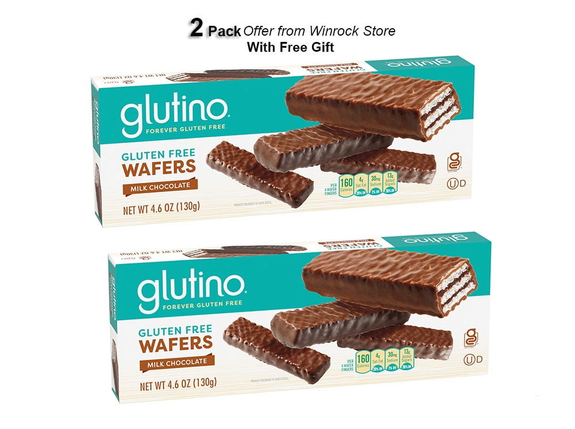 Glutino Gluten Free Milk Chocolate Wafers, 4.6 oz. (2 Pack) Free Gift ...