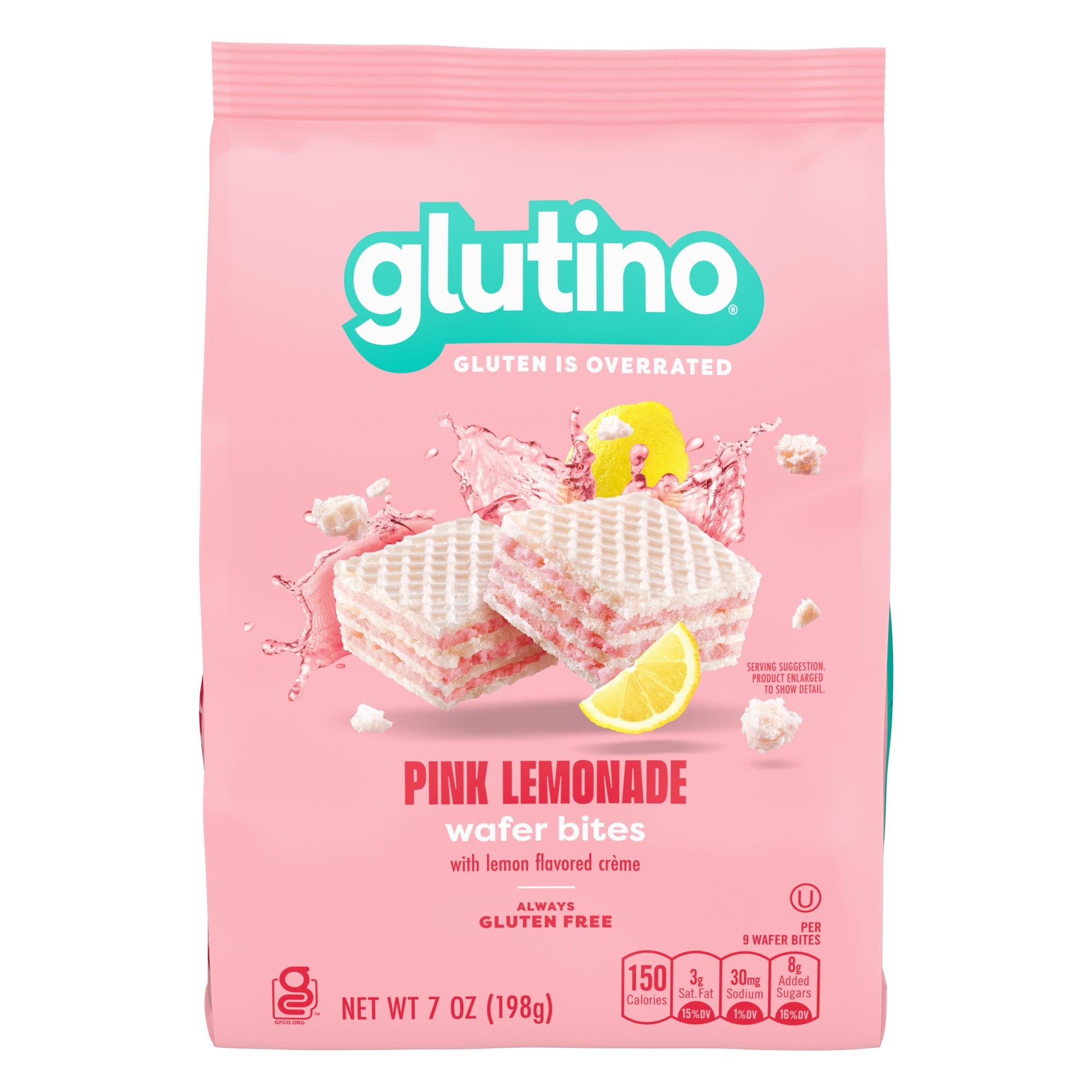 Glutino Pink Lemonade Wafer Bites, Gluten Free Wafer Cookies, 7 oz ...