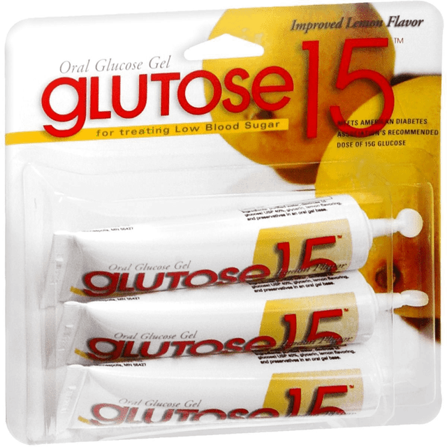 Glutose 15 Glucose Gel - Low Blood Sugar Treatment Tube, 1 Pack, 3 per ...