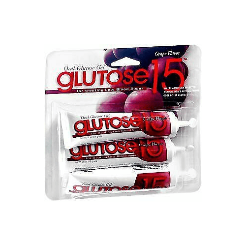 Glutose Oral Gel Treat Raise Low Blood Sugar Grape Flavor 1.3oz 3 ct,6 ...
