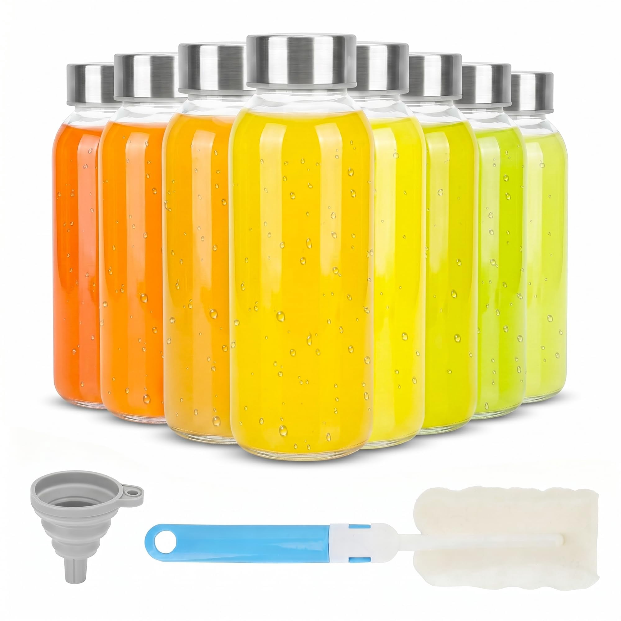 Glwater Bottles With Lids 12 Oz Reusabler Juice Stainless Steel ...