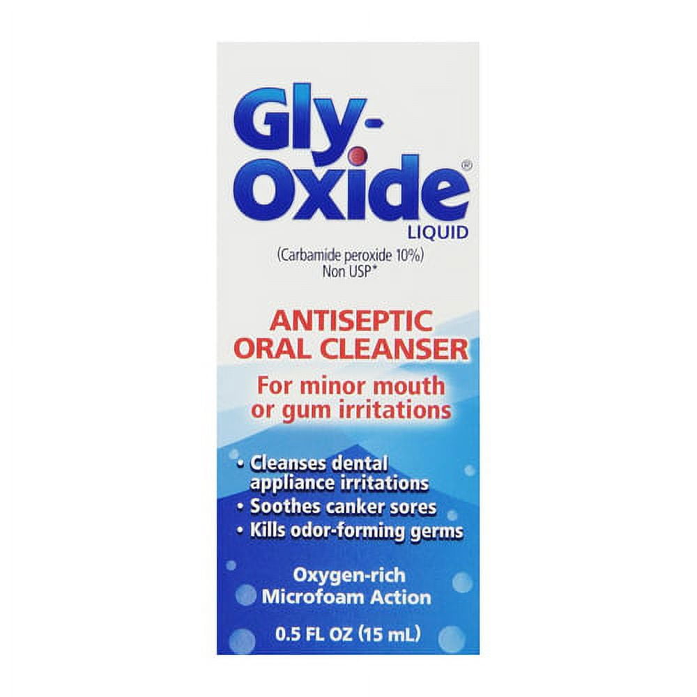 Gly-Oxide Liquid Antiseptic Oral Cleanser, Peroxide Antibacterial Mouth ...