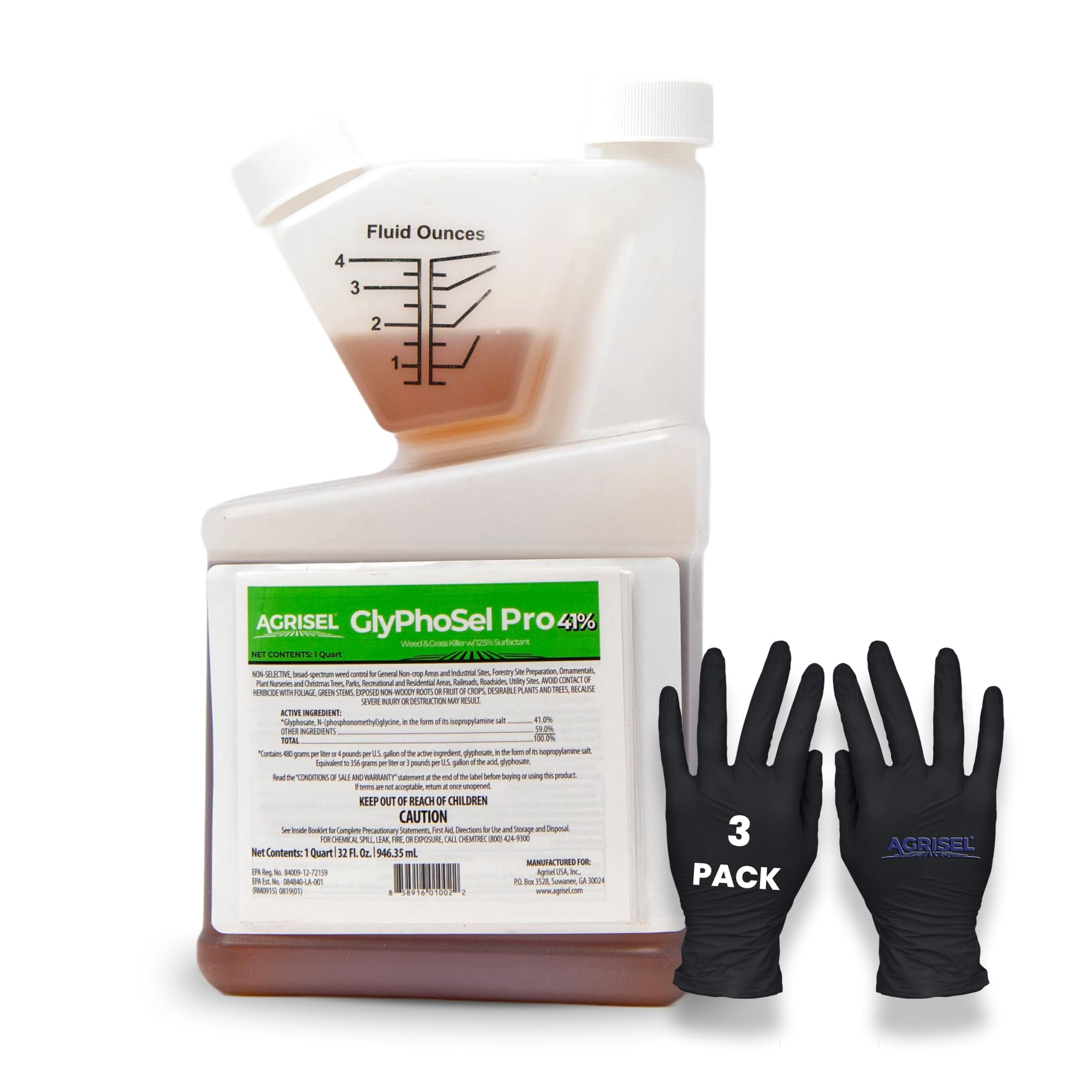 Agrisel GlyPhoSel Pro Weed Killer, Low-Odor, Easy Mix, Pet Safe, 32 oz ...