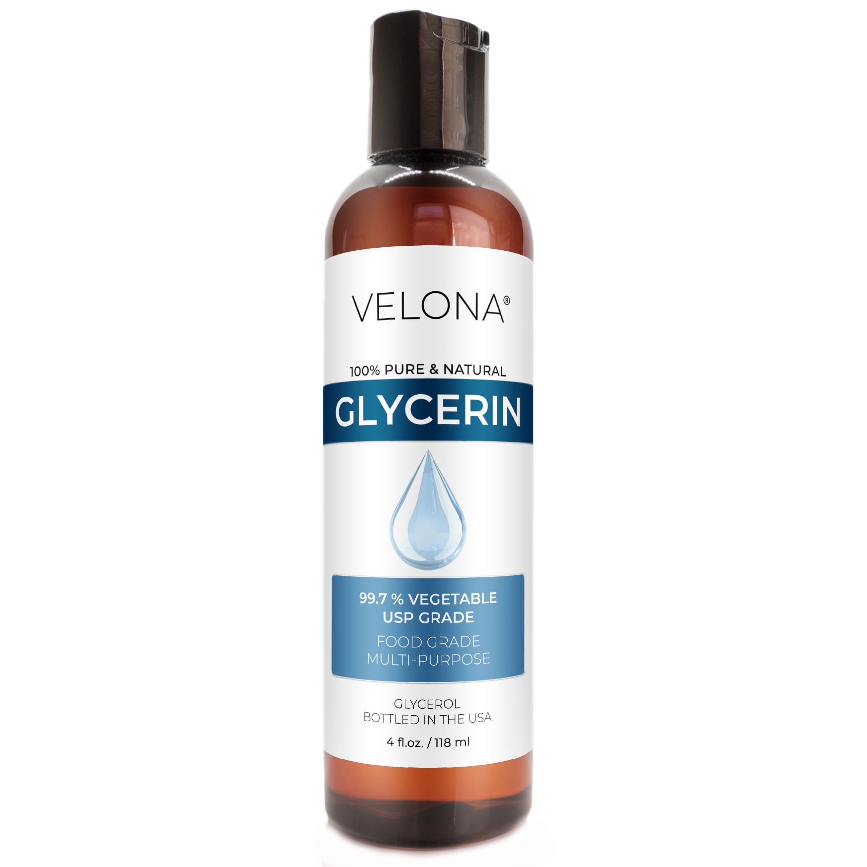 Glycerin Vegetable USP Grade by Velona - 4 fl oz | 100% Pure and ...