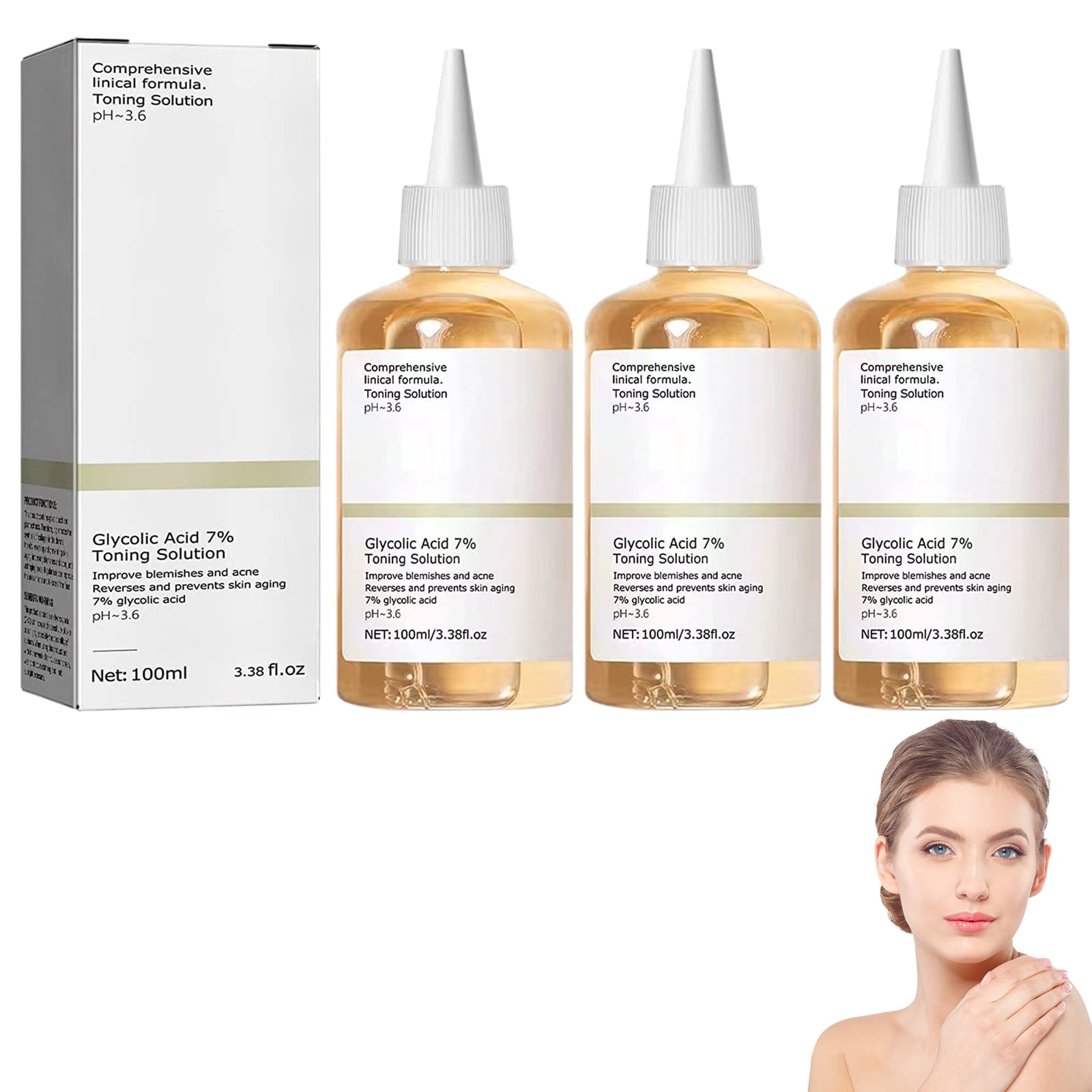 Glycolic Acid 7% Toner, 3.38 Fl Oz Glycolic Acid Toning Solution ...