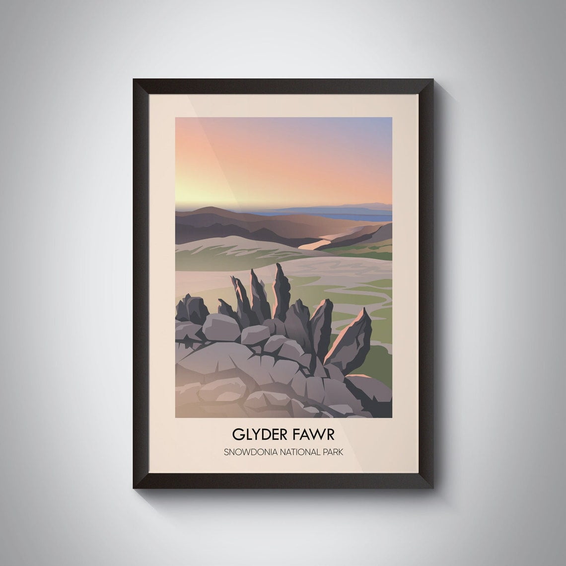 Glyder Fawr Snowdonia National Park Poster, North Wales Travel Print ...
