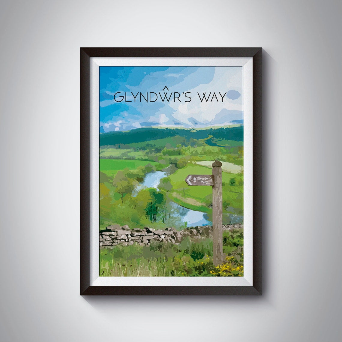 Glyndŵr'S Way National Trail Poster, Hiking, Wales, Rambling, Outdoors ...