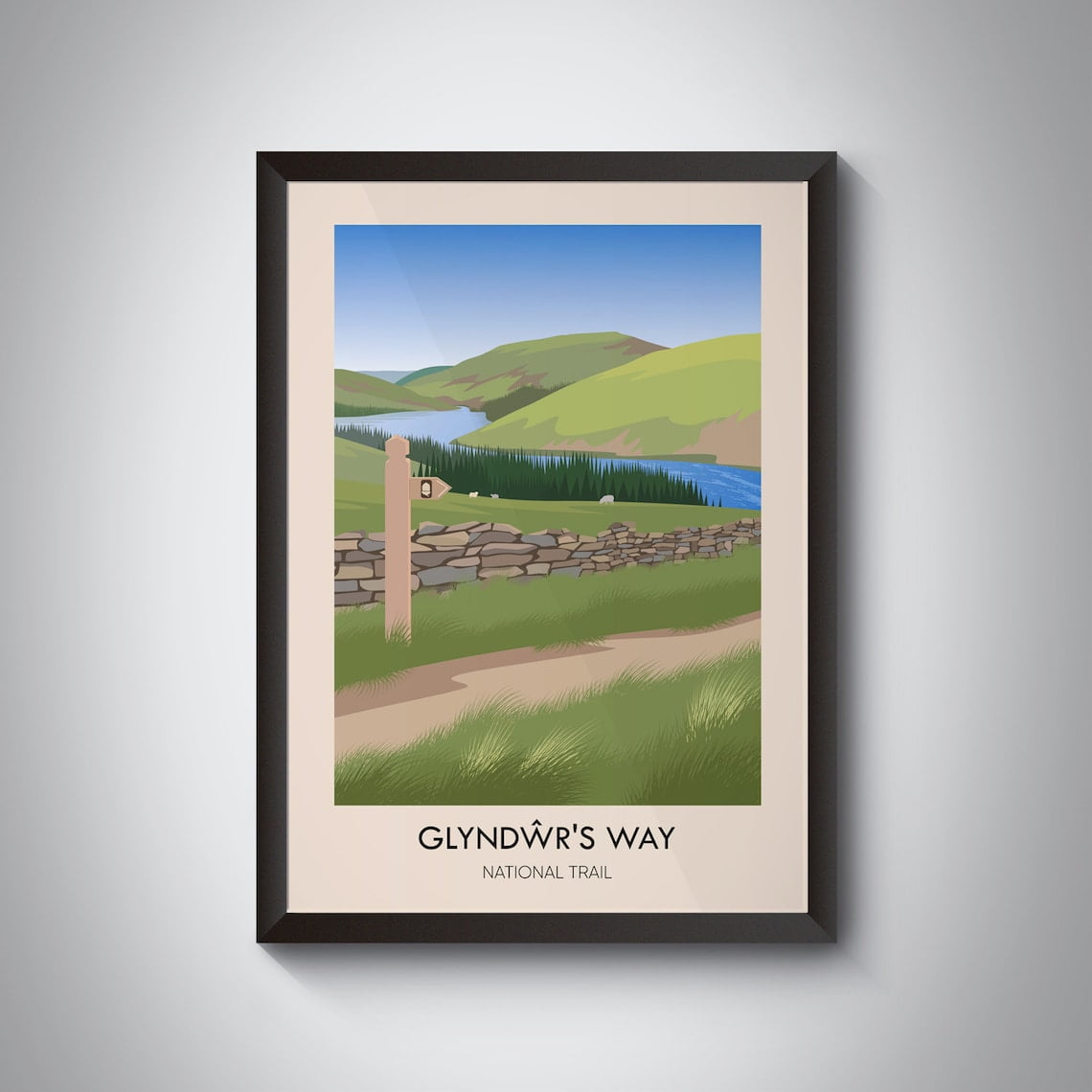 Glyndŵr'S Way National Trail Poster, Hiking, Wales, Rambling, Outdoors ...