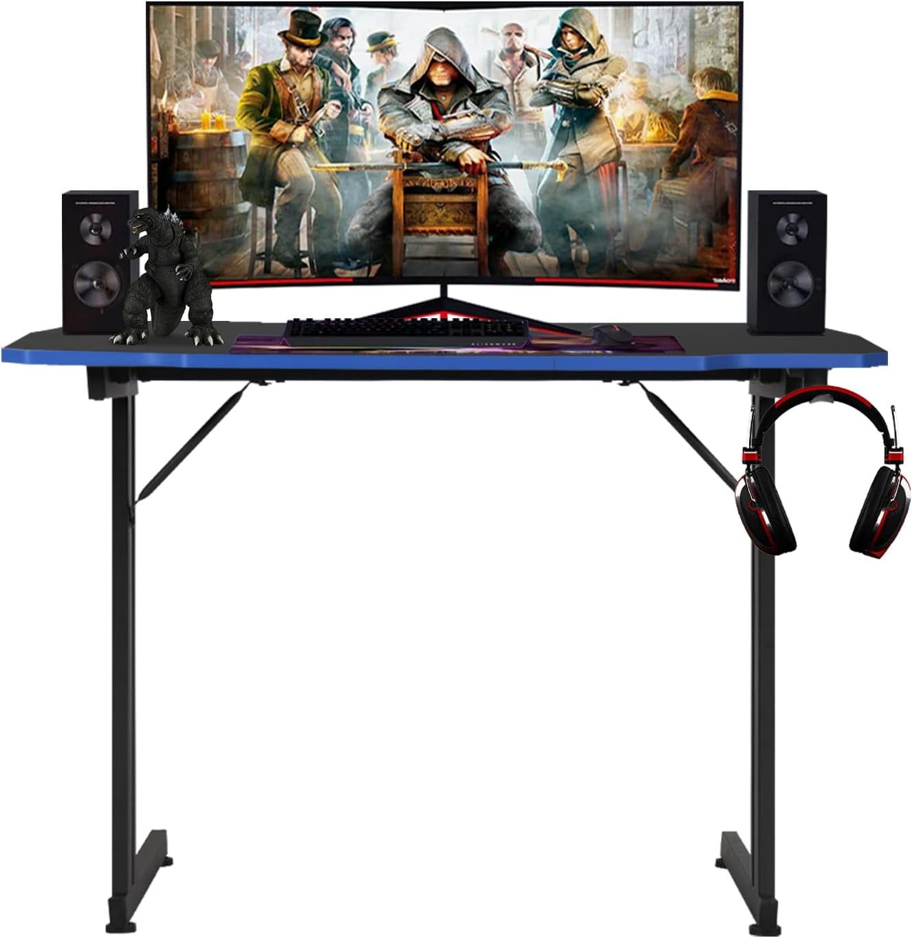 Gmaing Desk Z Shaped 39.4in Computer Gaming Workstation Gaming Table ...