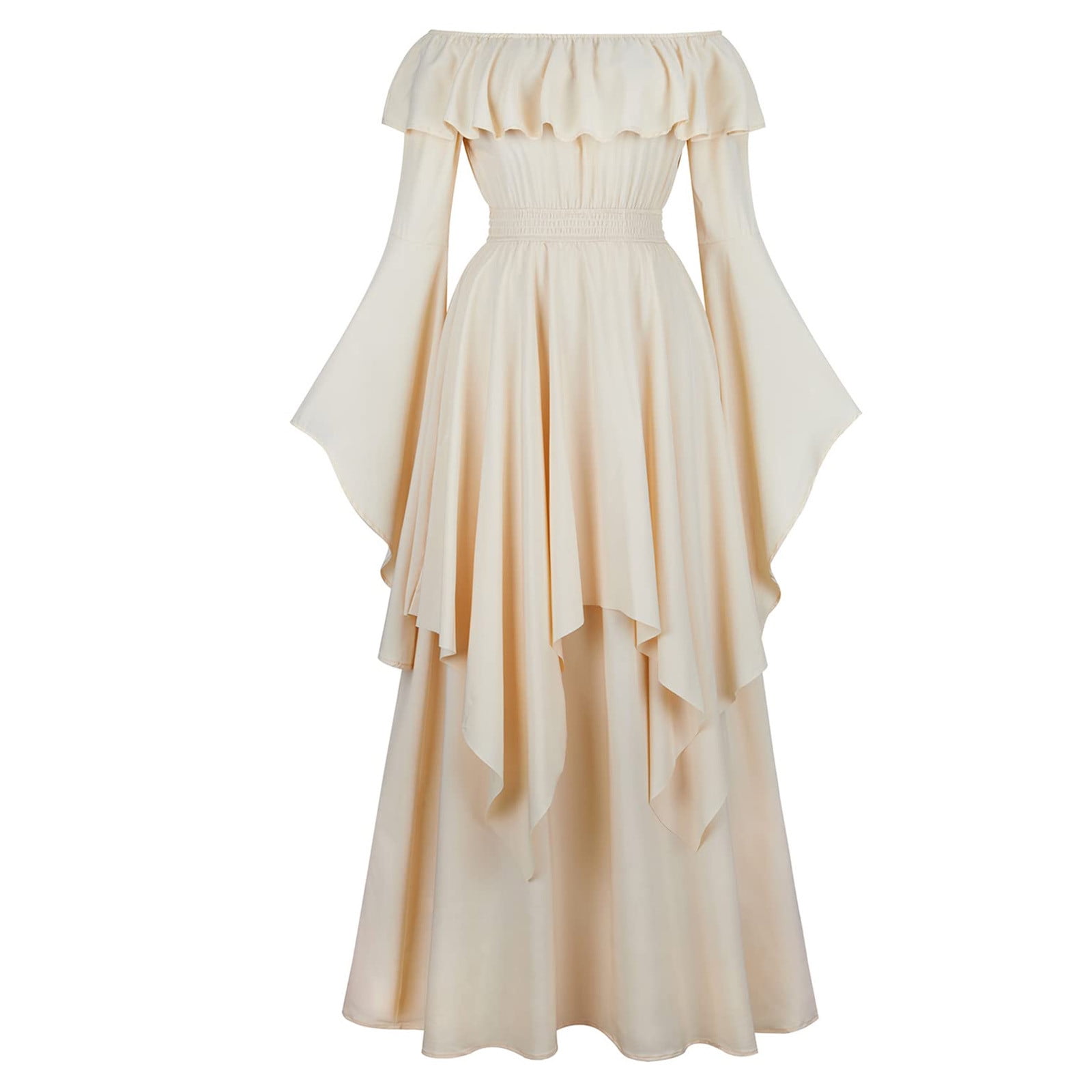 Gmdeguo Outfits for Women Girl Short Flare Sleeve Sabrina Neck Medieval ...