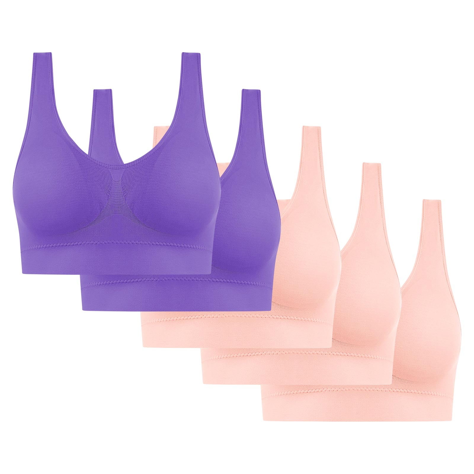 Gmluru Bras for Women Large Bust Comfortable Wire-Free Seamless Bra ...