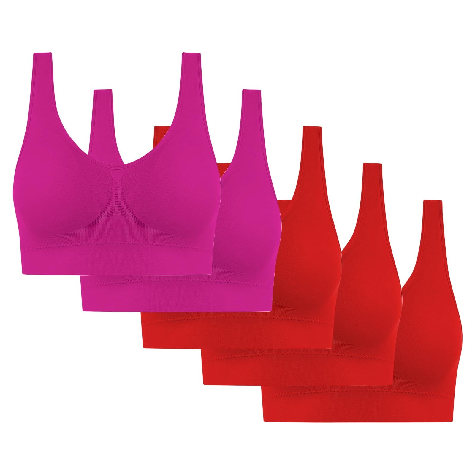 Gmluru Bras for Women Large Bust Seamless Comfort Wire-Free Bra 5-Pack ...