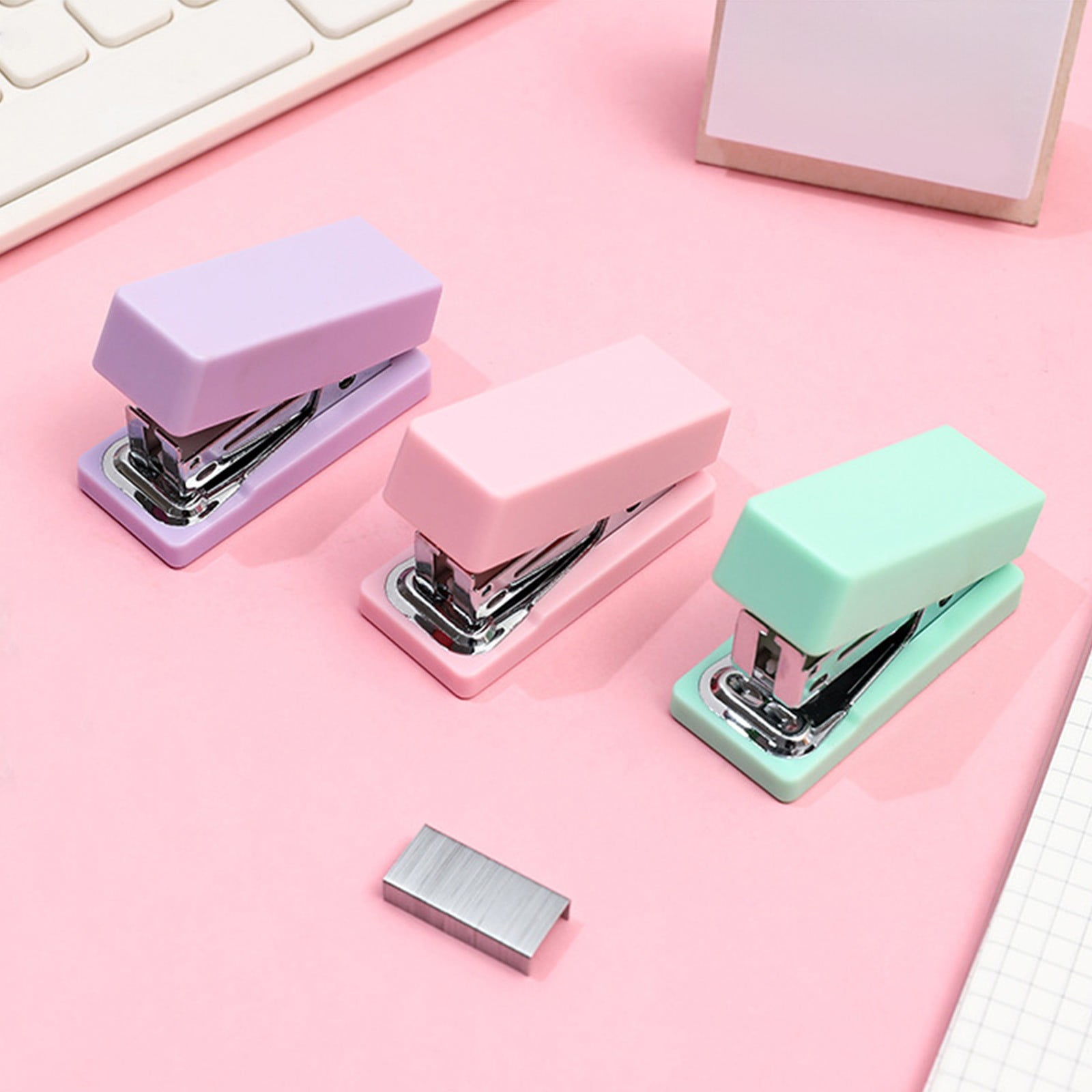 Gmluru Classroom Stapler Macaron Color 12 Small Stapler Office ...
