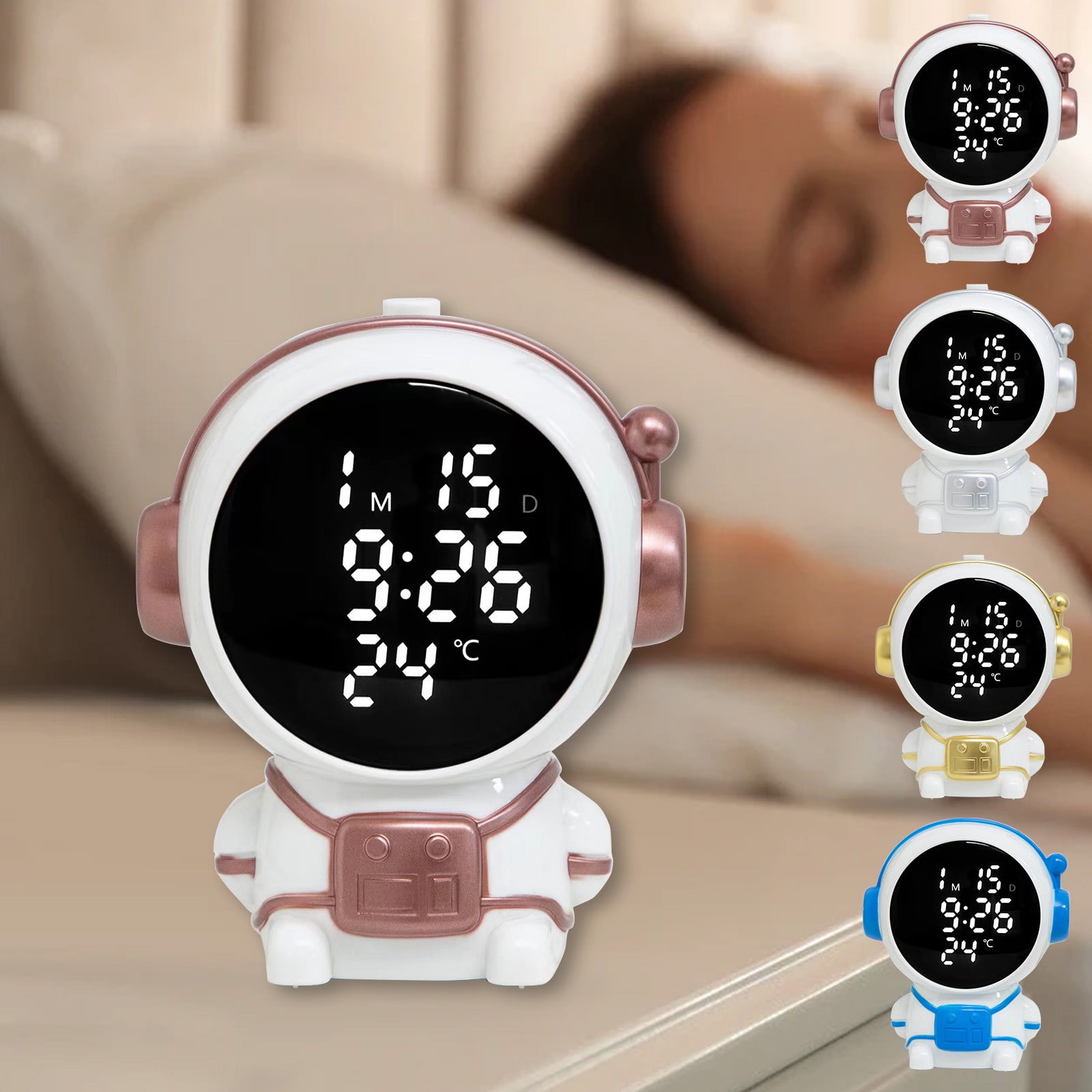 Gmluru Digital Clock Large Display Astronaut Cub Electronic Alarm Clock ...