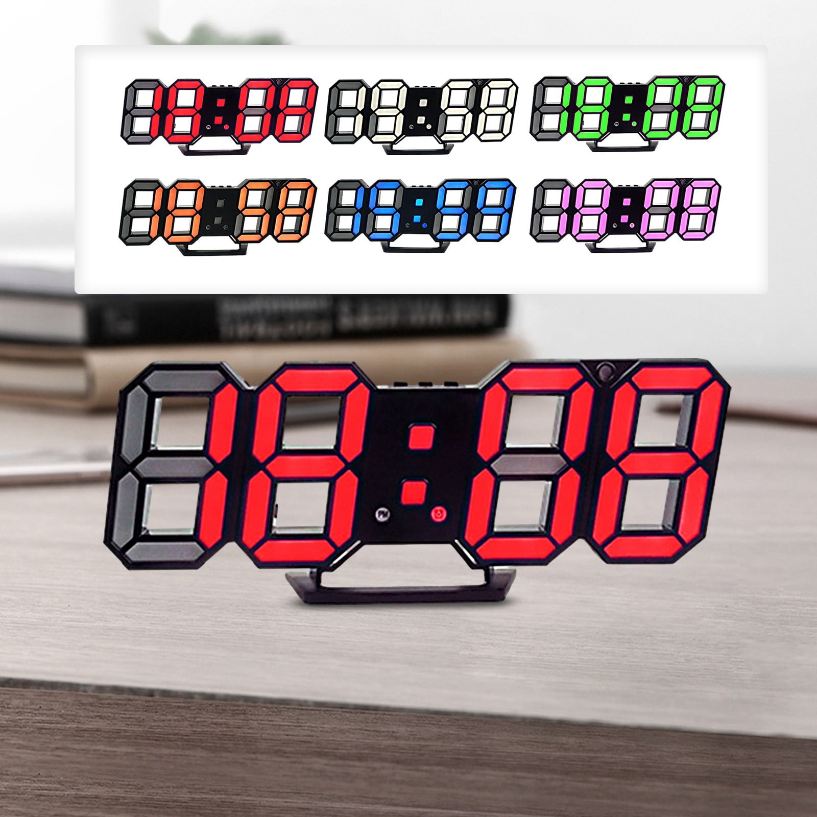 Gmluru Living Room Clock Digital Alarm Clock Automatic Photosensitive ...