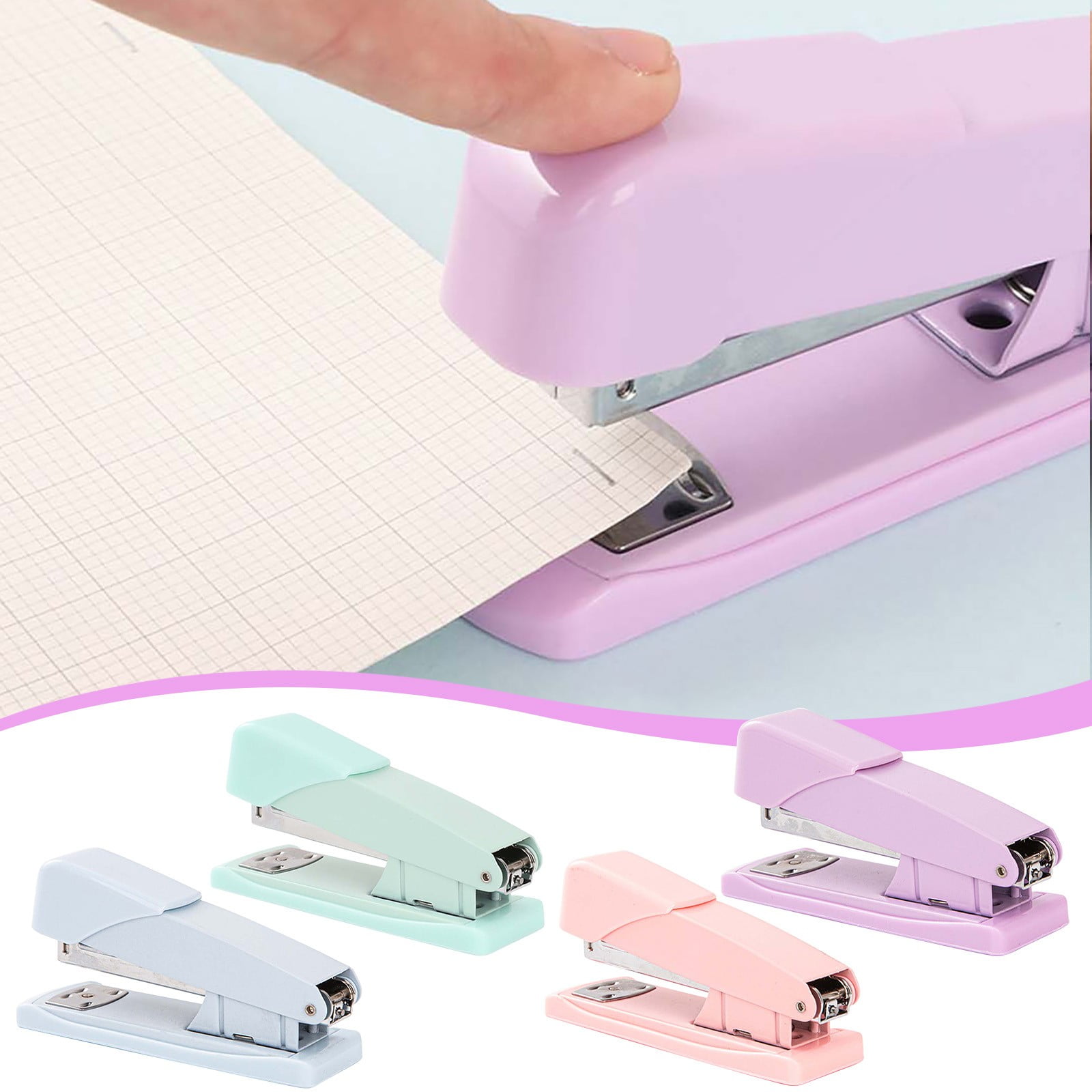 Gmluru Mini Staplers Macaron-colored Stapler Handheld Stapler Labor ...