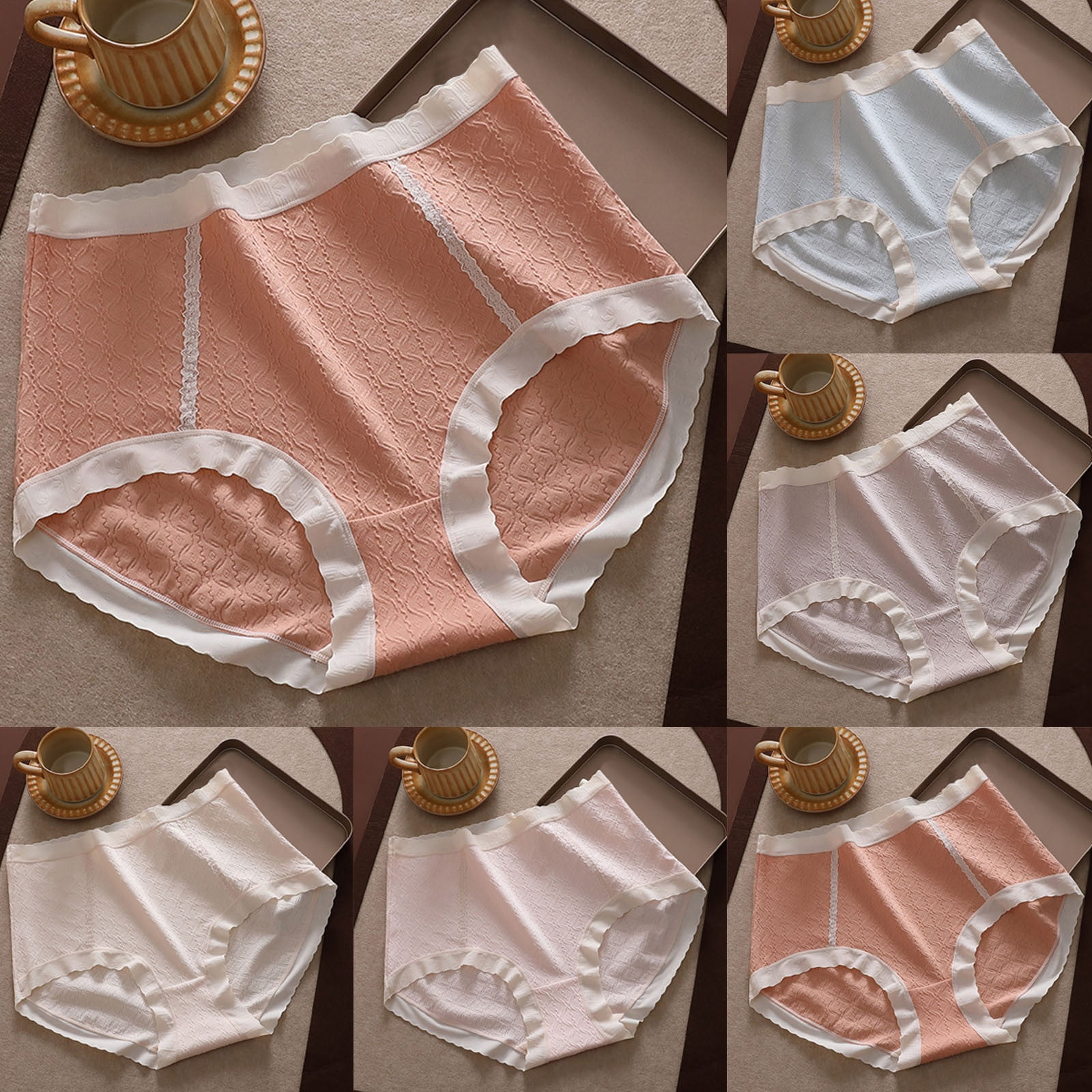 Gmluru Women'S Panties Solid Color Plus Size High Waist Cotton Pear ...