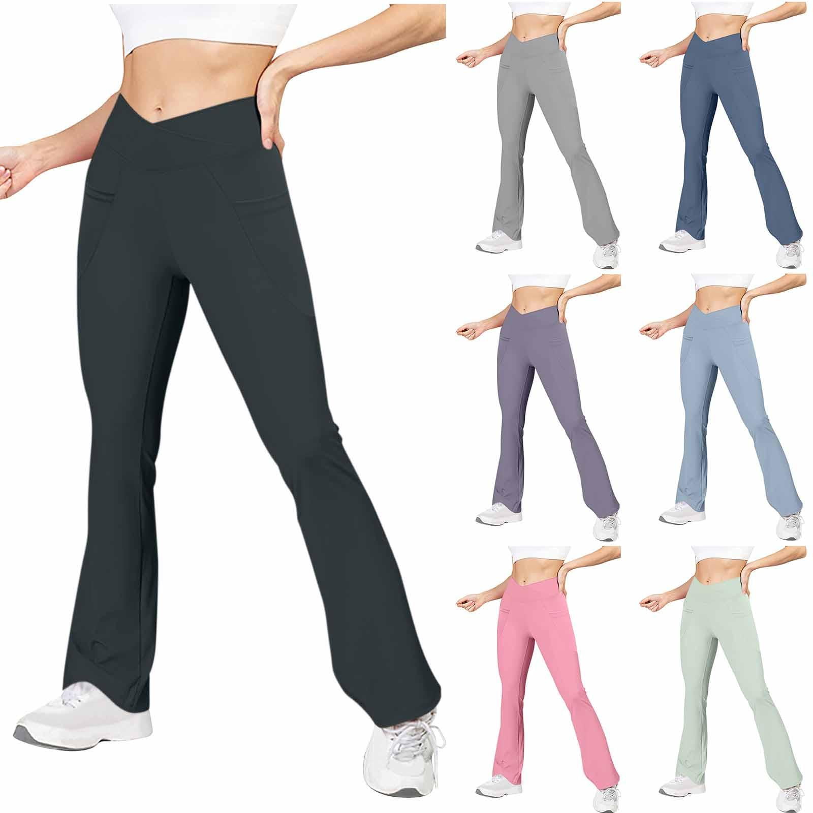 Gmluru Women's Yoga Pants Black Solid ColorWaist Exercise Loose Tight ...